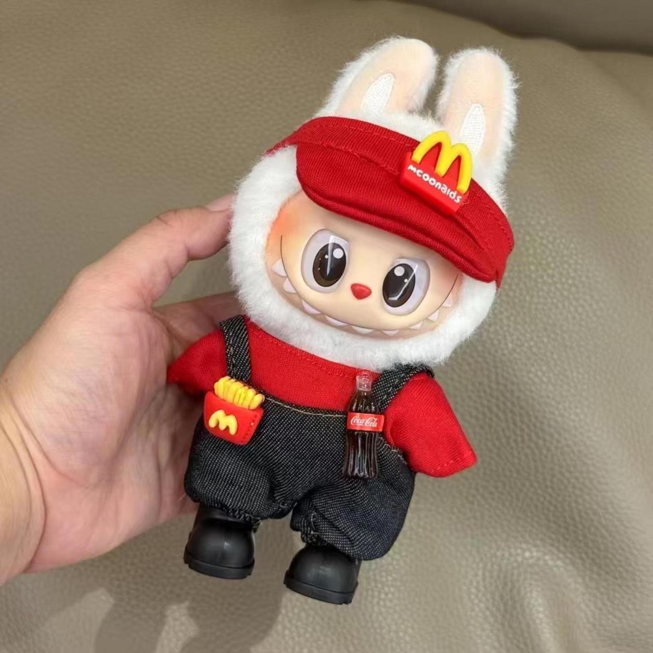 Labubu McDonald's Design Outfit Set - 2pcs Handmade... | Depop