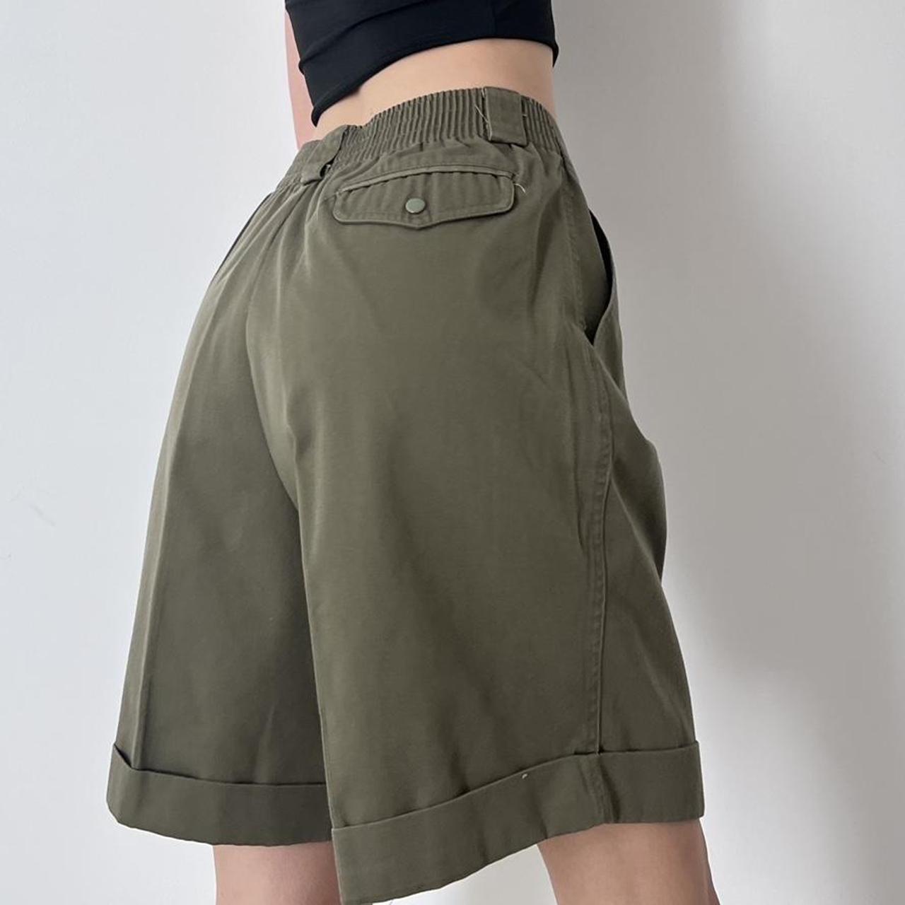 Army Green Shorts Cute longer baggy fit. Thick... - Depop