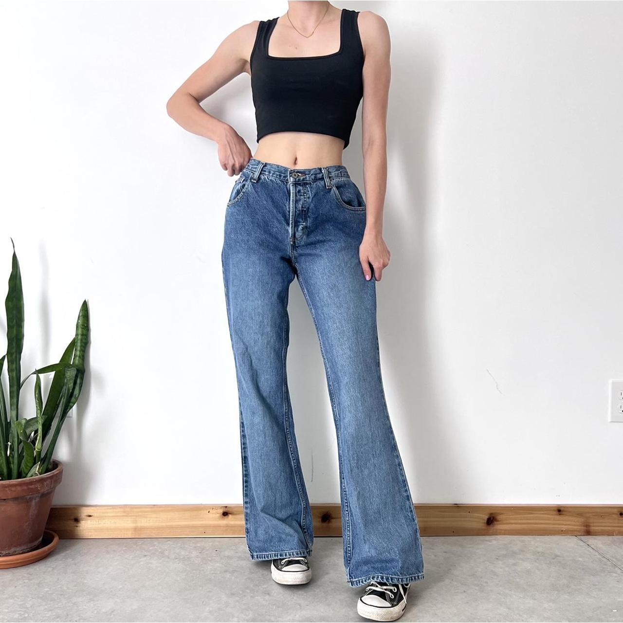 Vintage 90s Flare Jeans Super flattering mid rise... - Depop
