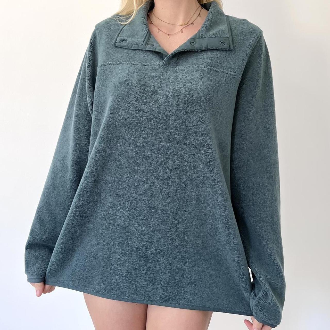 Teal Green Pullover Super soft polar fleece... - Depop