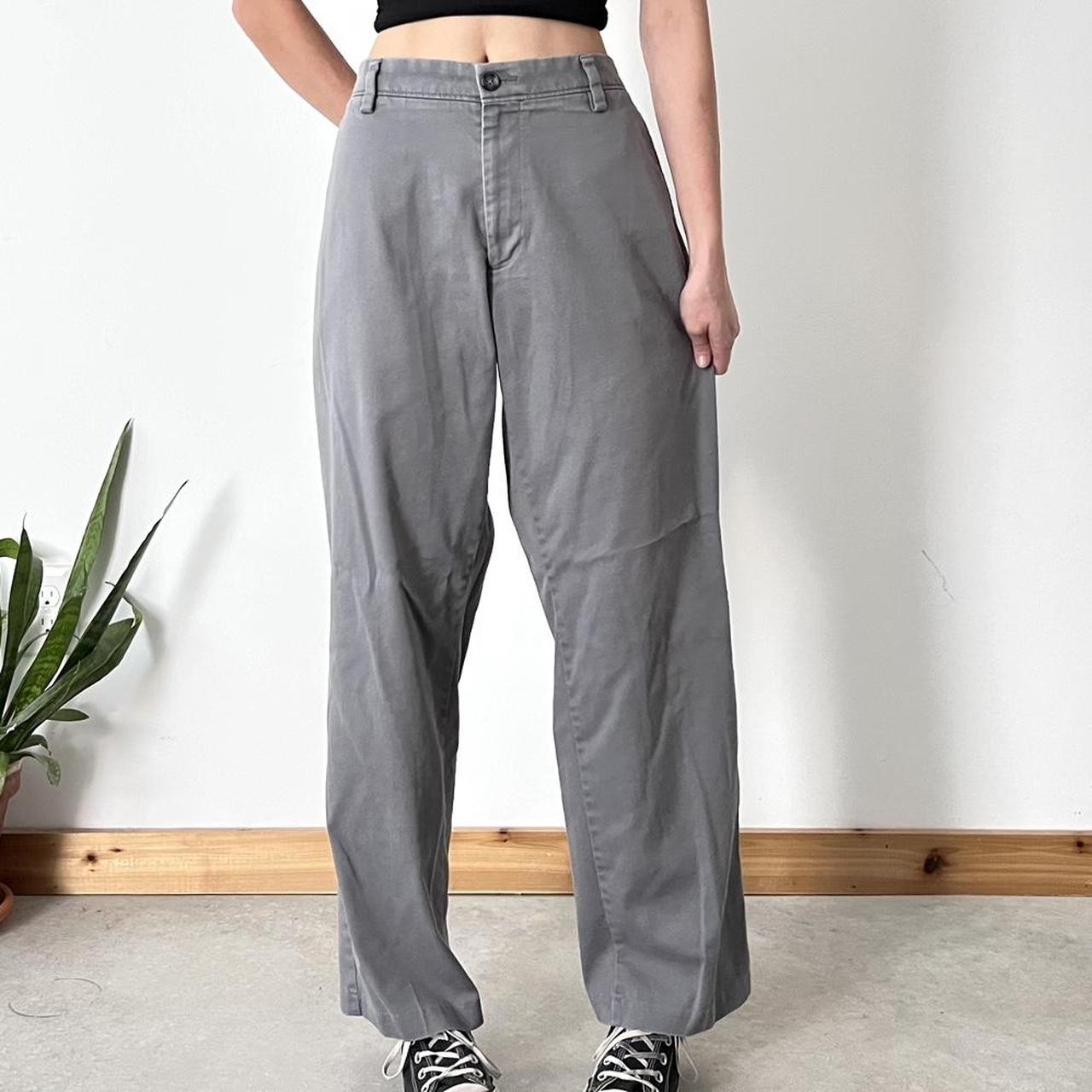 Grey Baggy Pants Relaxed straight leg fit. Cotton... - Depop