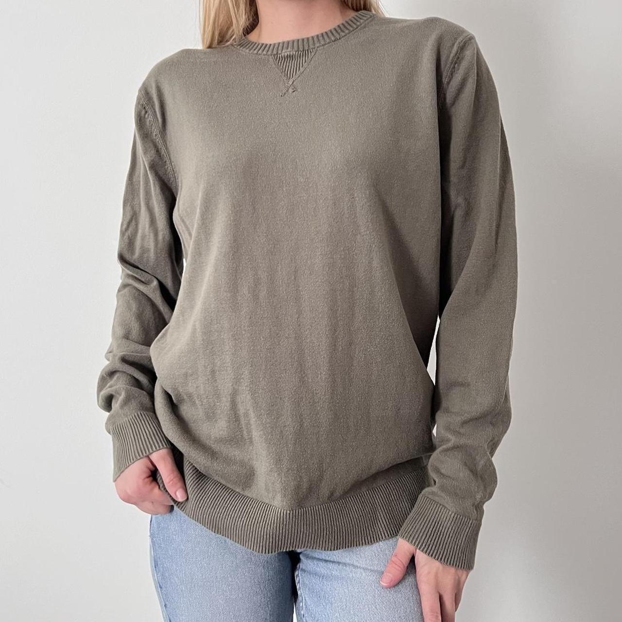 Olive Green Pullover Sweater Cozy neutral staple... - Depop