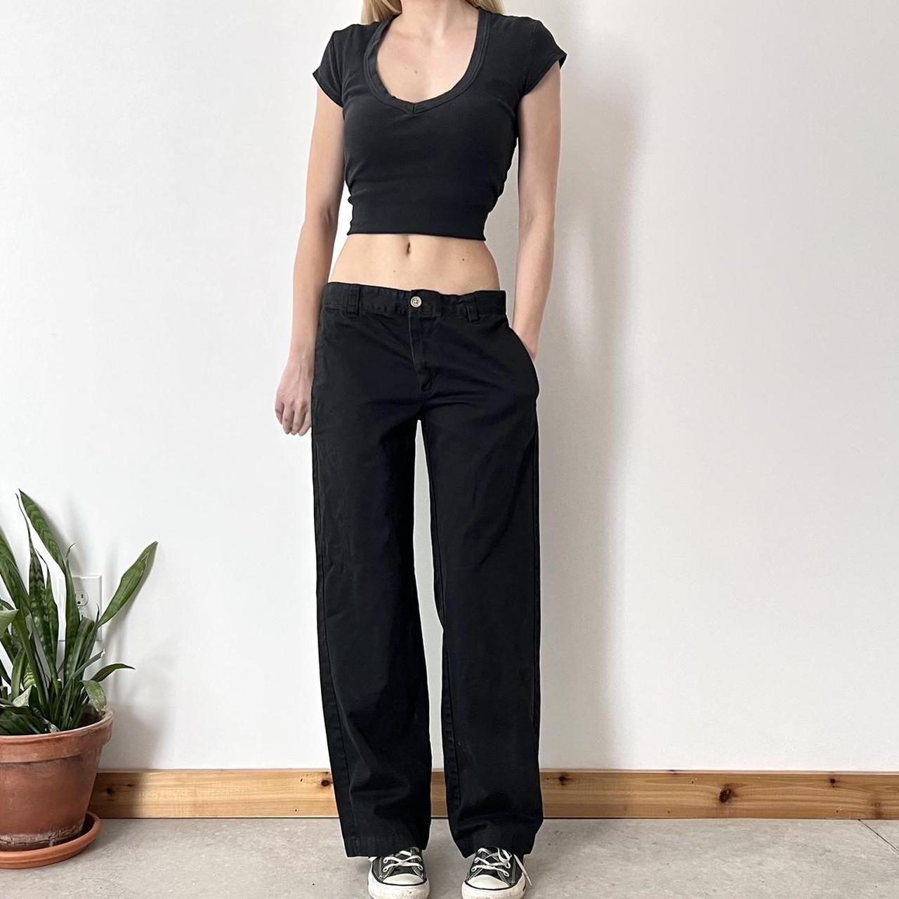 Black Trousers Relaxed straight leg fit. Mid rise.... - Depop