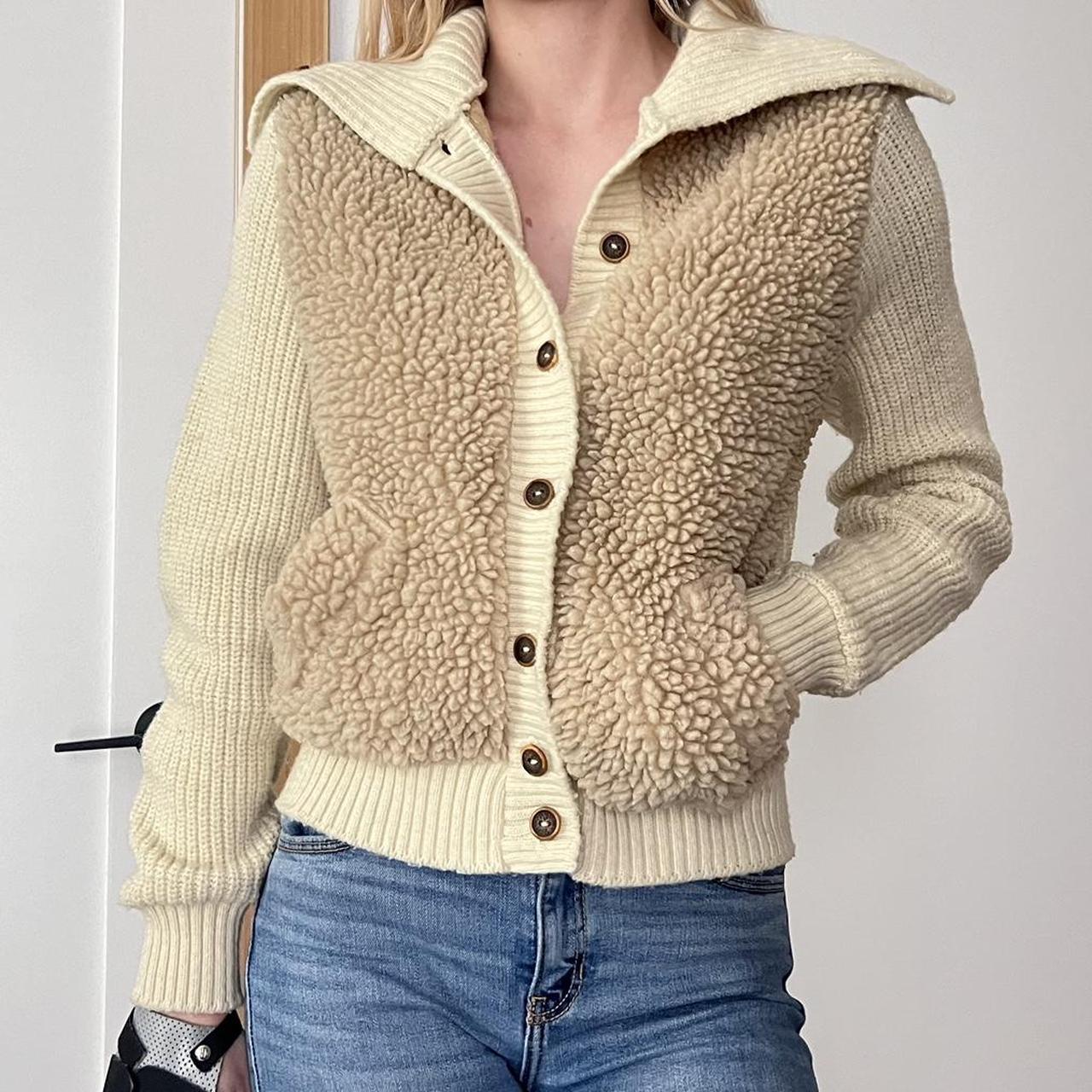 Cozy Cream Button Down Sweater So cute and warm.... - Depop