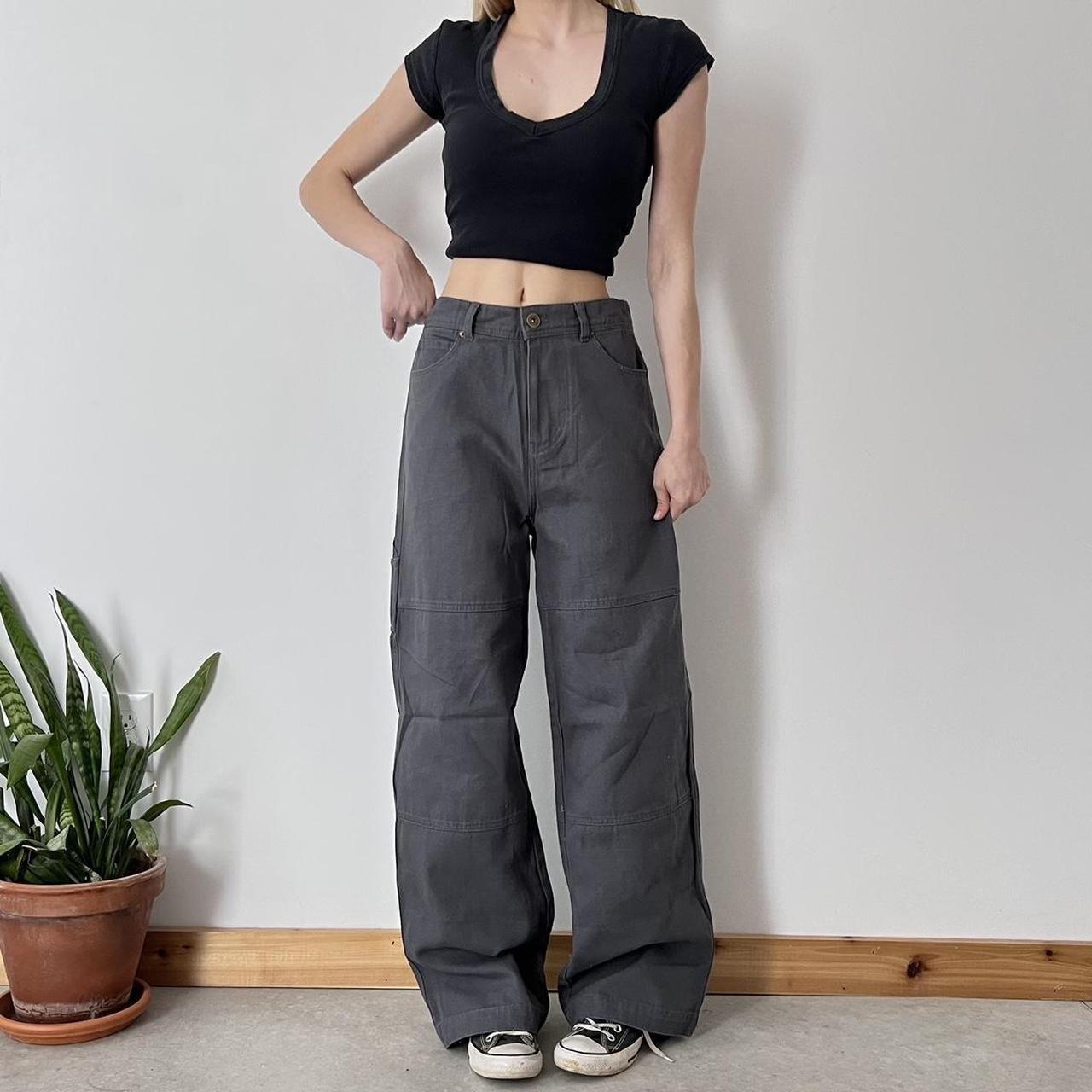 Grey Carpenter Jeans Baggy wide leg fit. Thick... - Depop