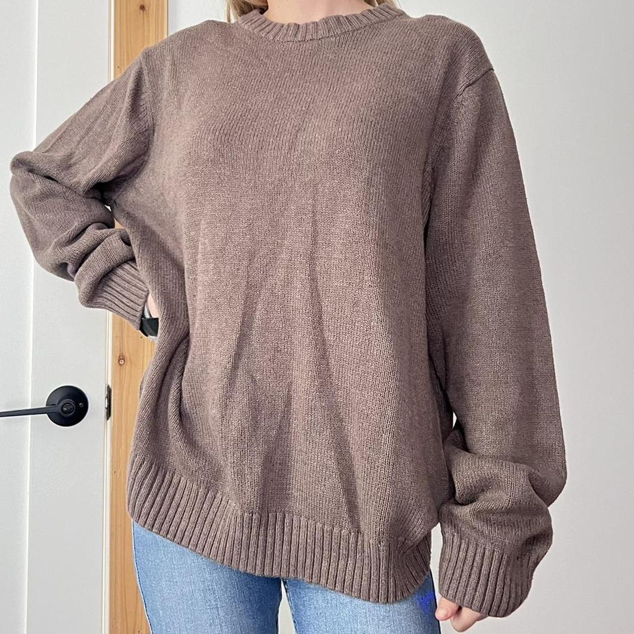 Light Brown Pullover Sweater Cozy cotton knit... - Depop