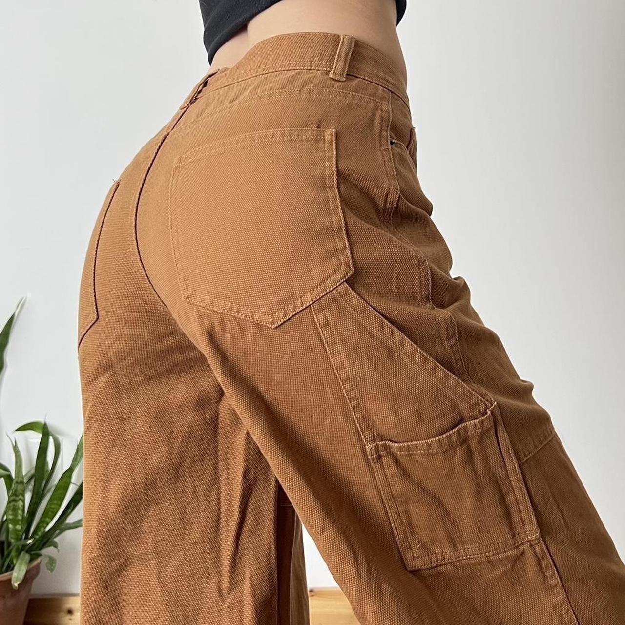 Camel Brown Carpenter Pants Baggy wide leg fit.... - Depop