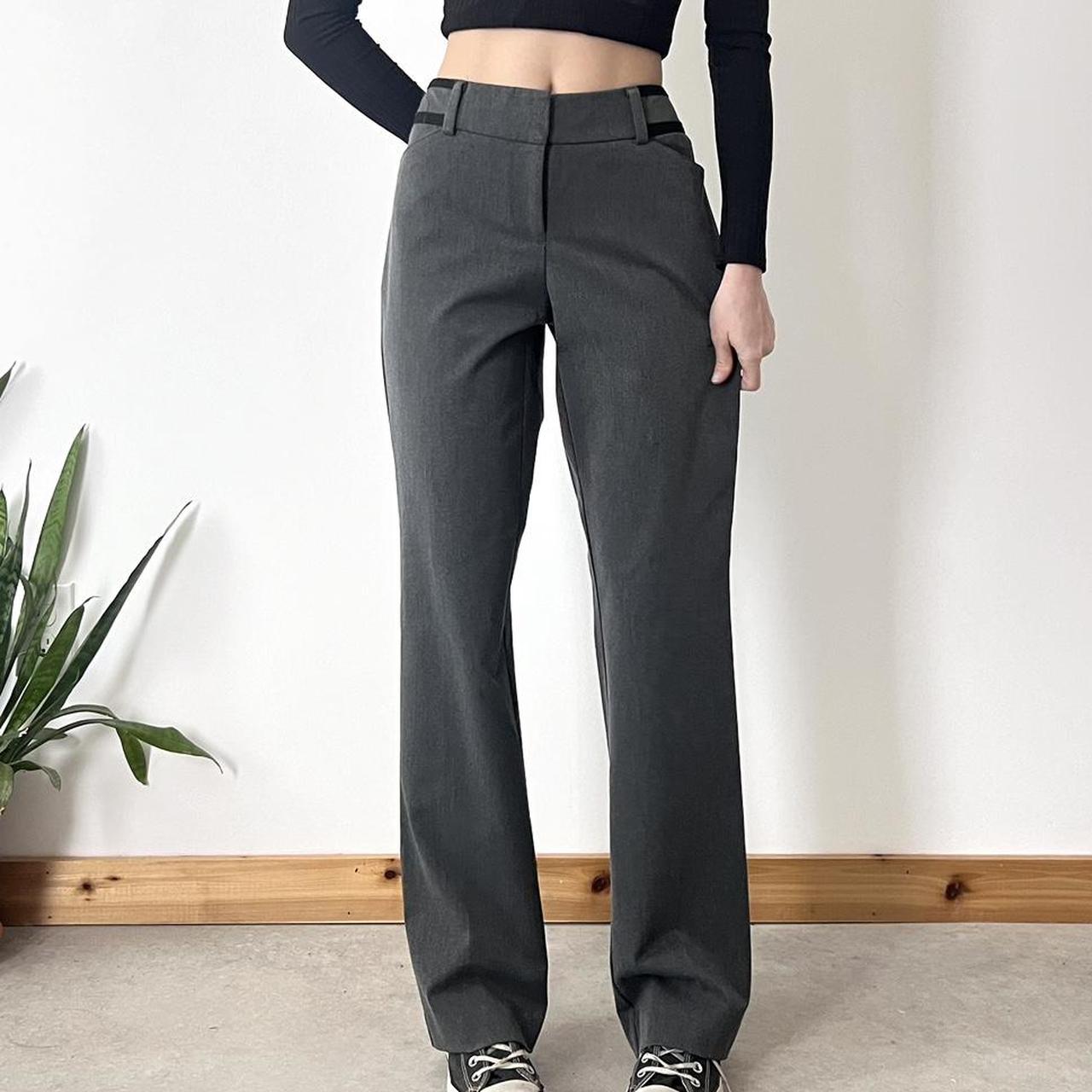 2000s grey trousers Mid rise straight leg fit.... - Depop