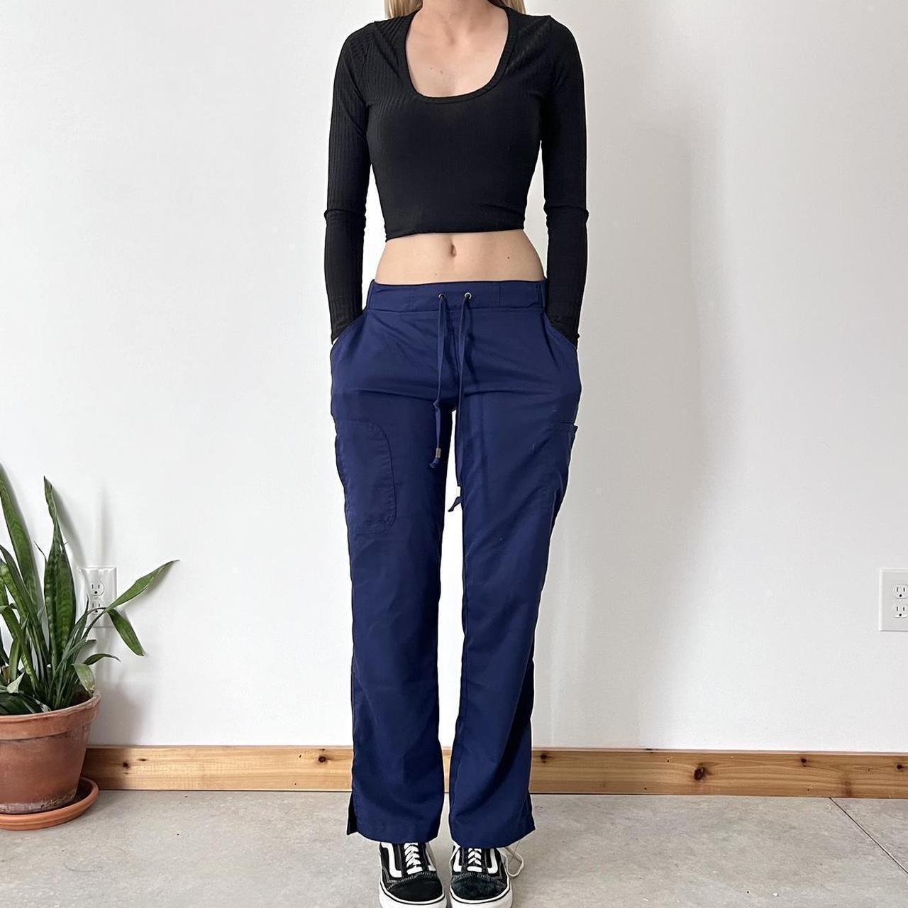 Navy Cargo Pants Mid rise fit. Scrubs style. The... - Depop