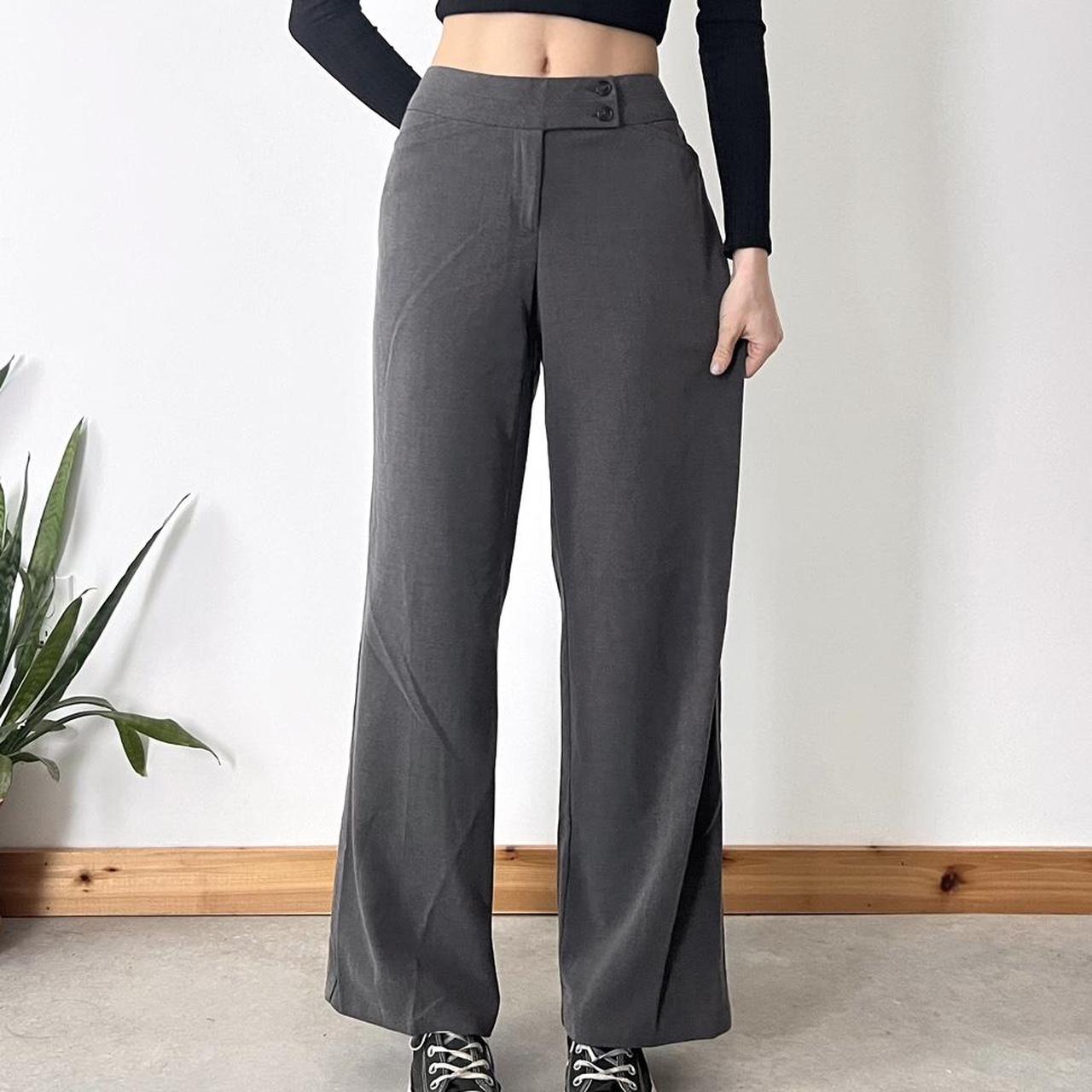 2000s grey pants Mid rise flare fit. Perfect go to... - Depop