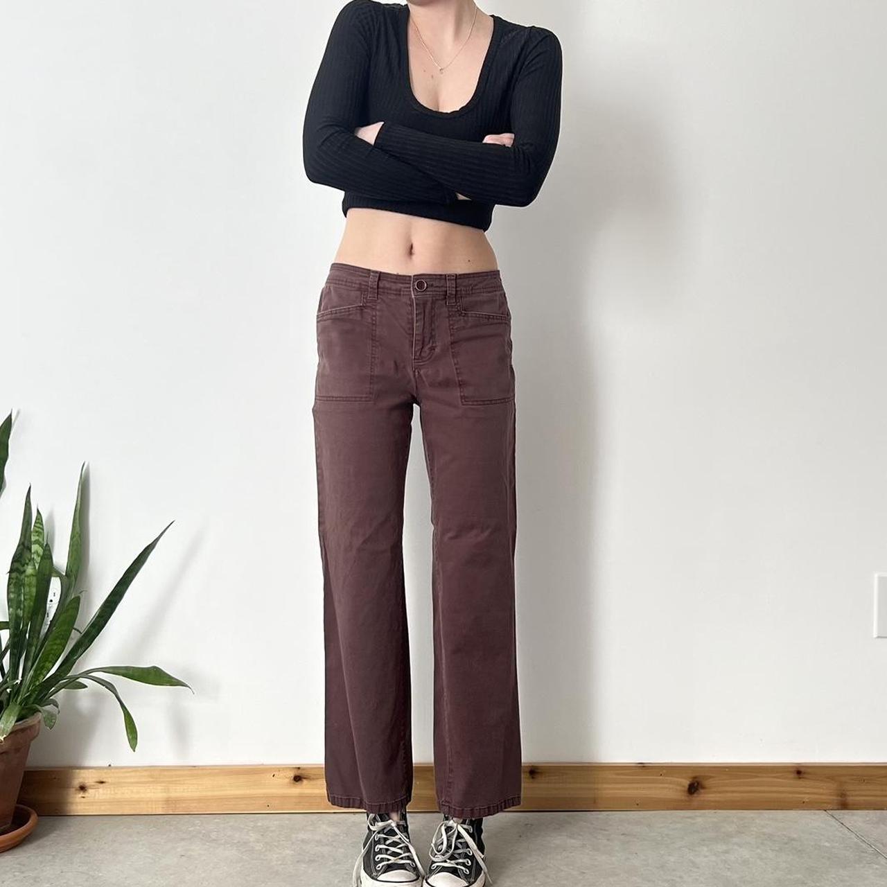 2000s brown pants Low rise straight leg fit.... - Depop