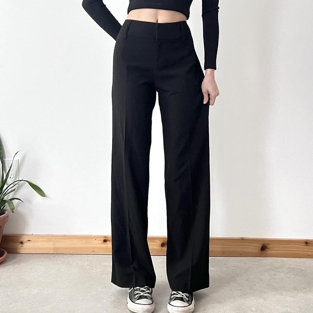 2000s black trousers Mid rise flare fit. Perfect... - Depop