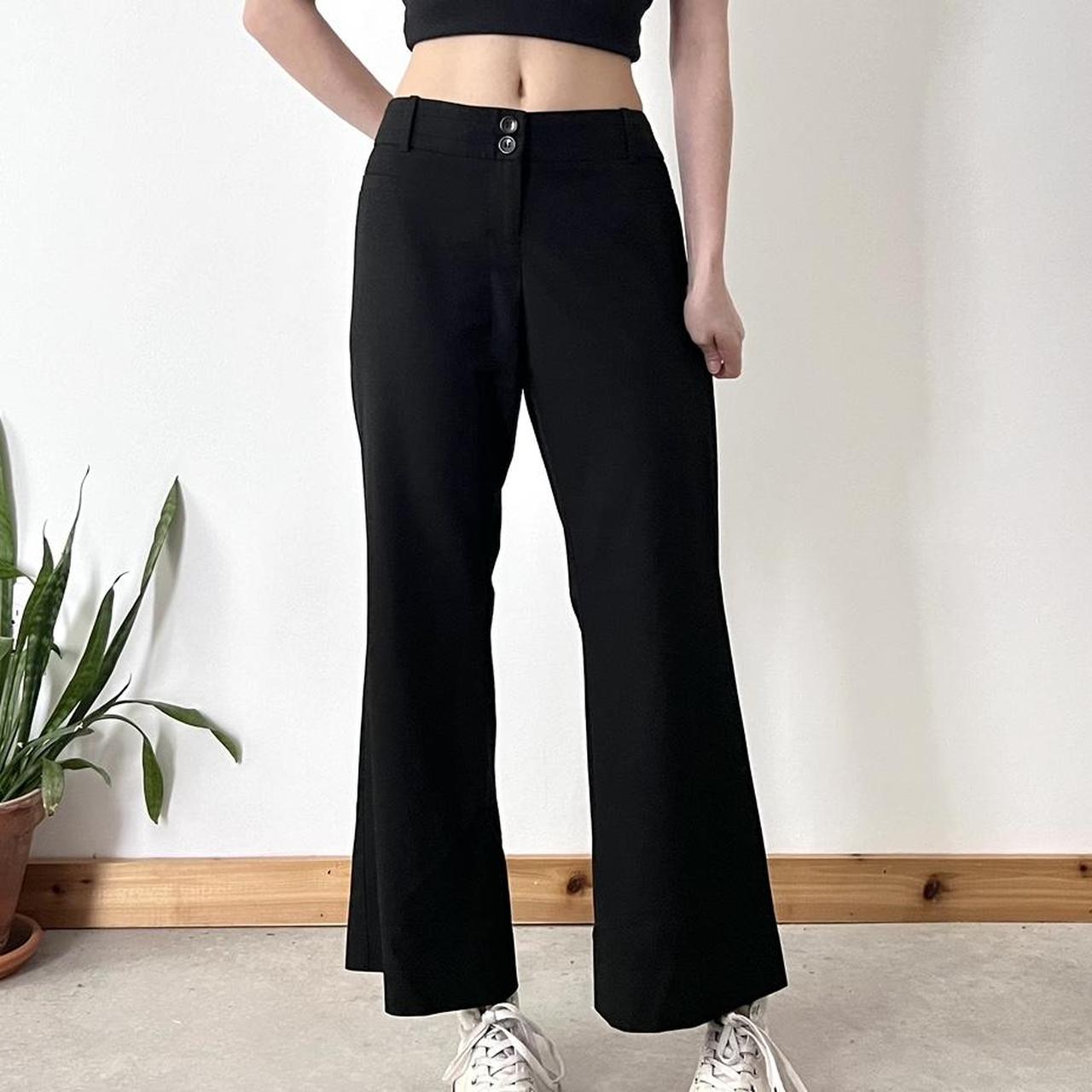 2000s black pants Low rise flare fit. Perfect... - Depop