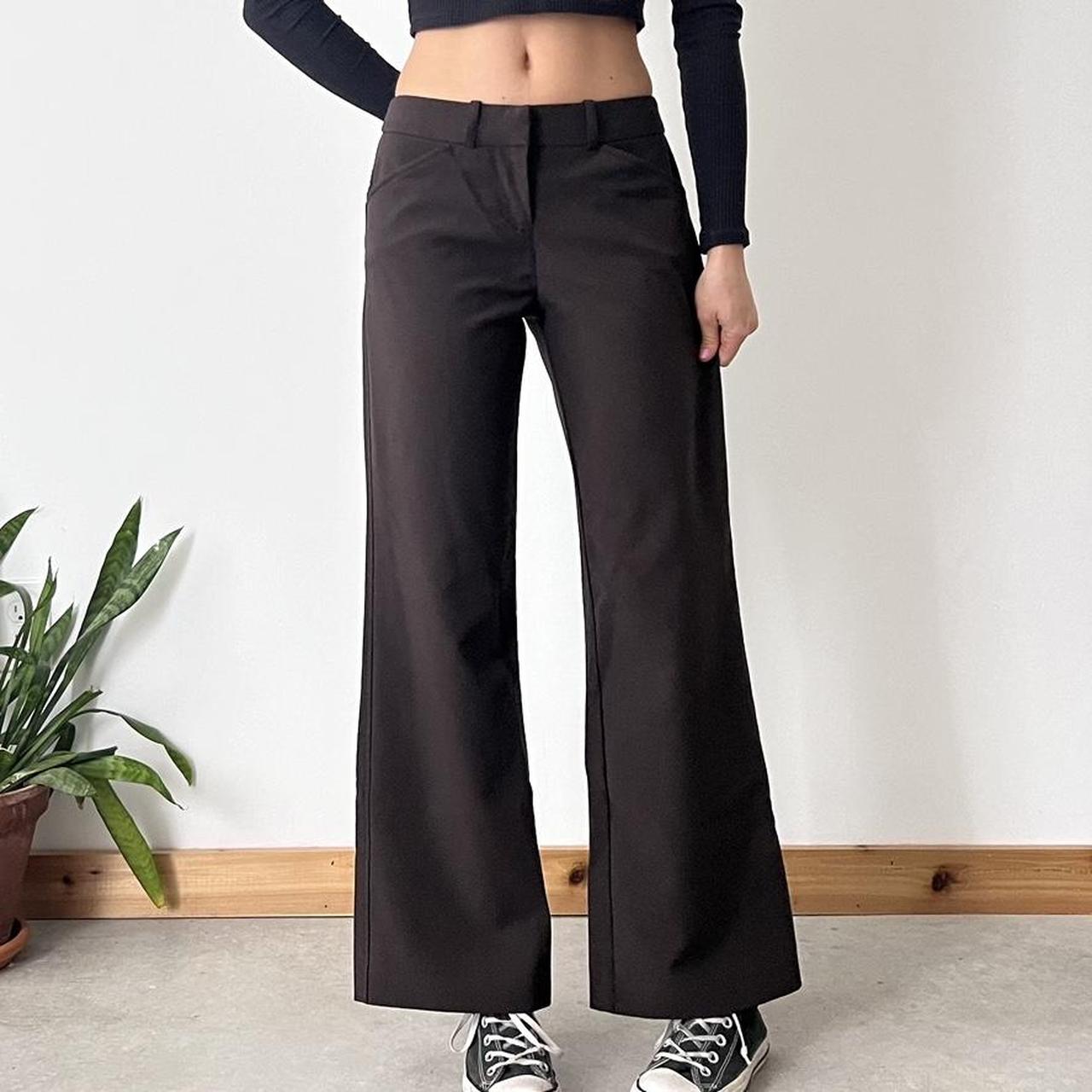 2000s brown pants Low rise flare fit. Perfect... - Depop