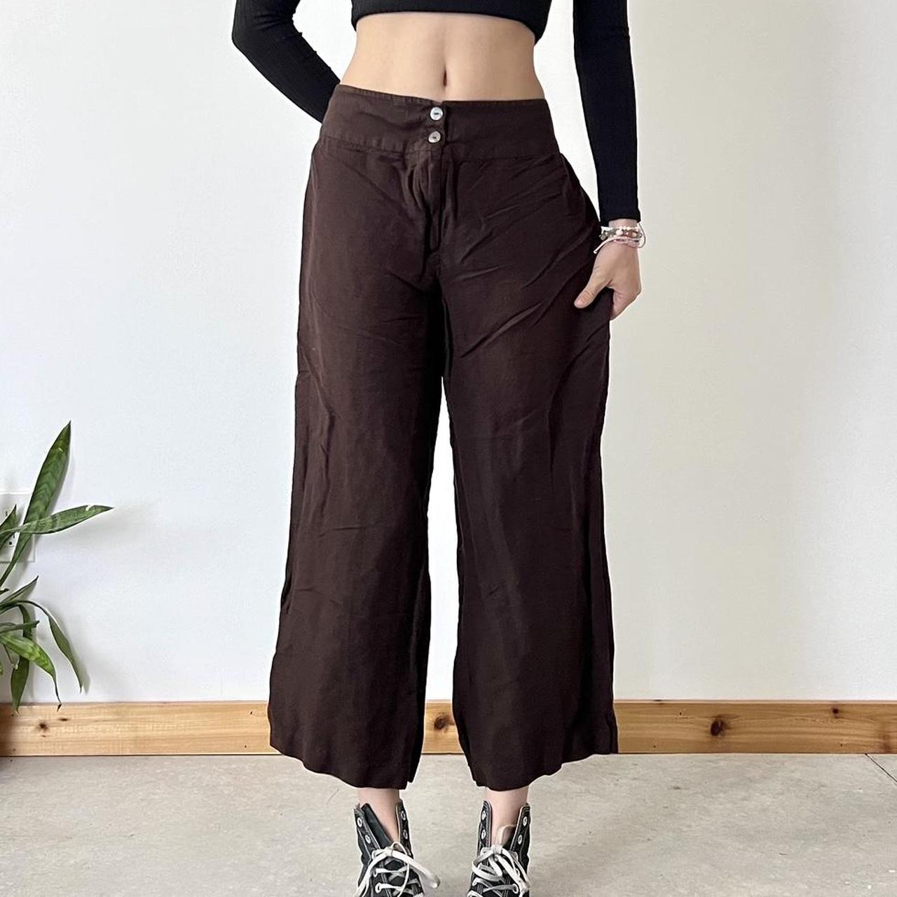 2000s brown linen pants Waist - 31” Inseam -... - Depop