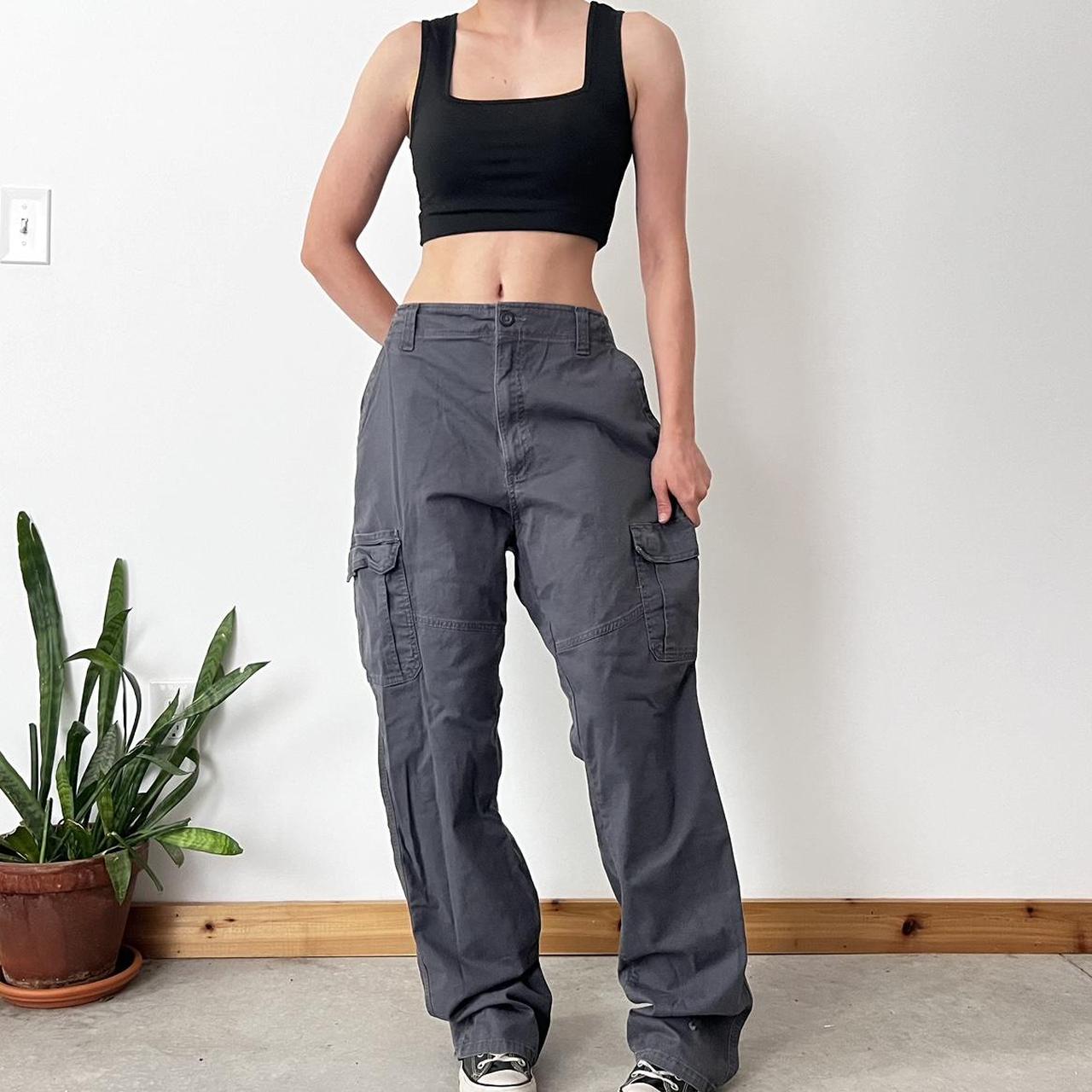 Grey Cargo Pants Relaxed straight leg fit. Can be... - Depop