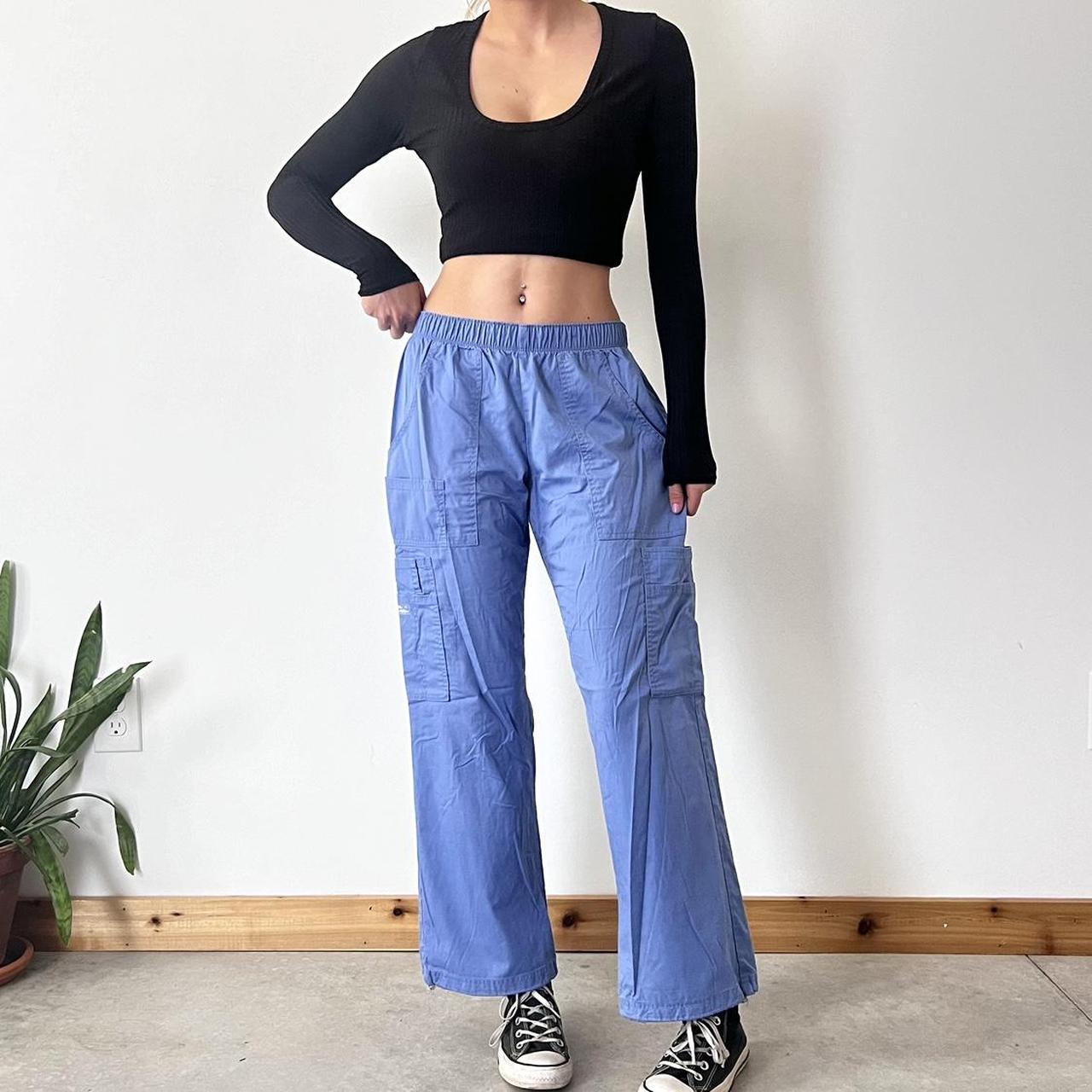 Blue Cargo Pants Relaxed fit. Scrubs style. The... - Depop