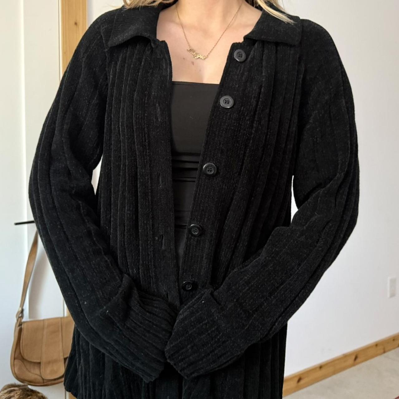 Black Chenille Cardigan Super soft and cozy. It’s... | Depop