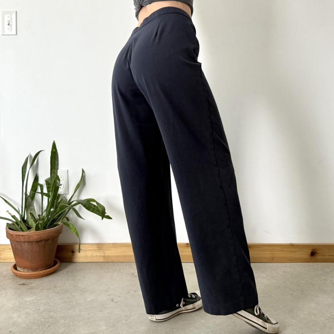Navy High Waisted Trousers They have a relaxed... | Depop