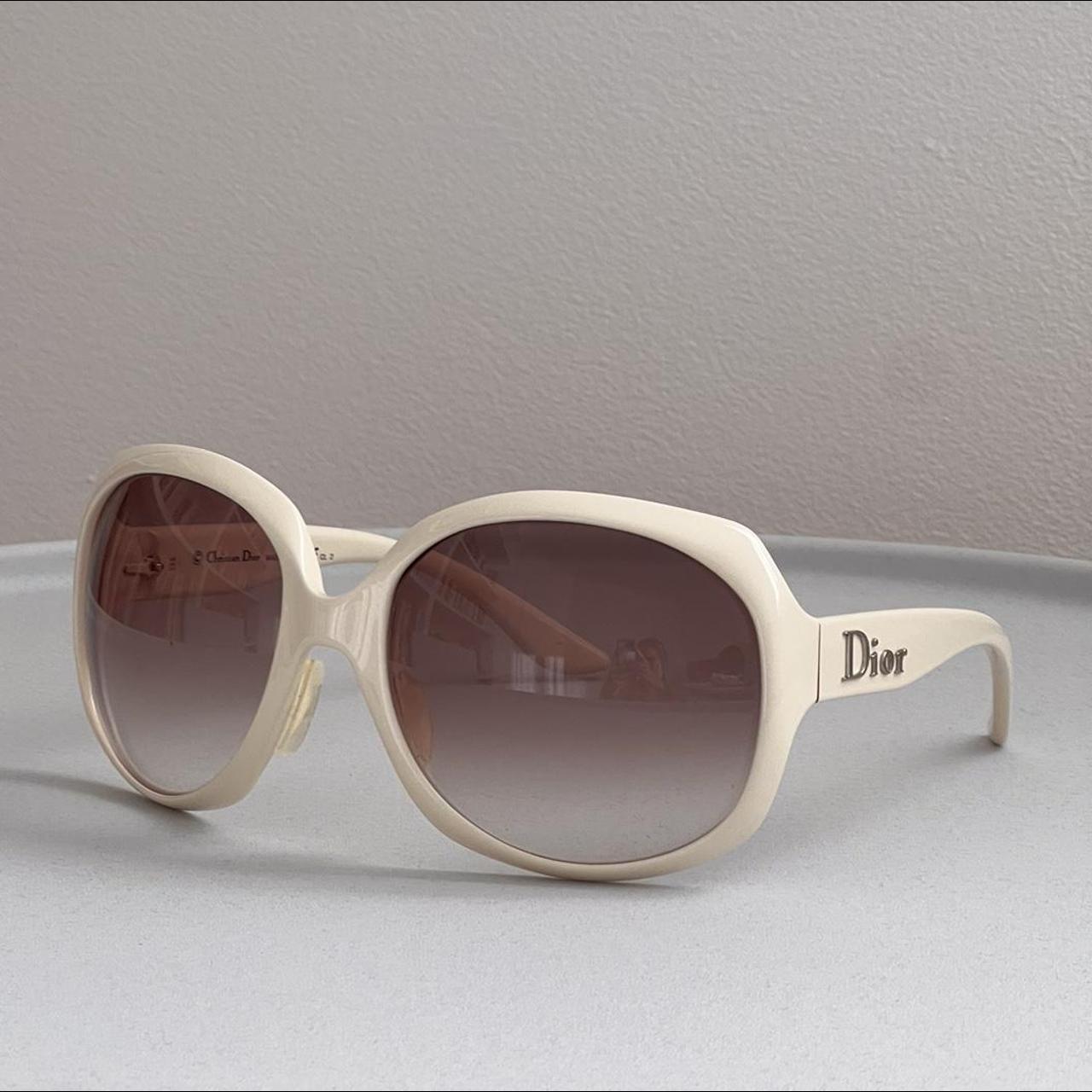 Christian Dior Women's Cream Sunglasses | Depop