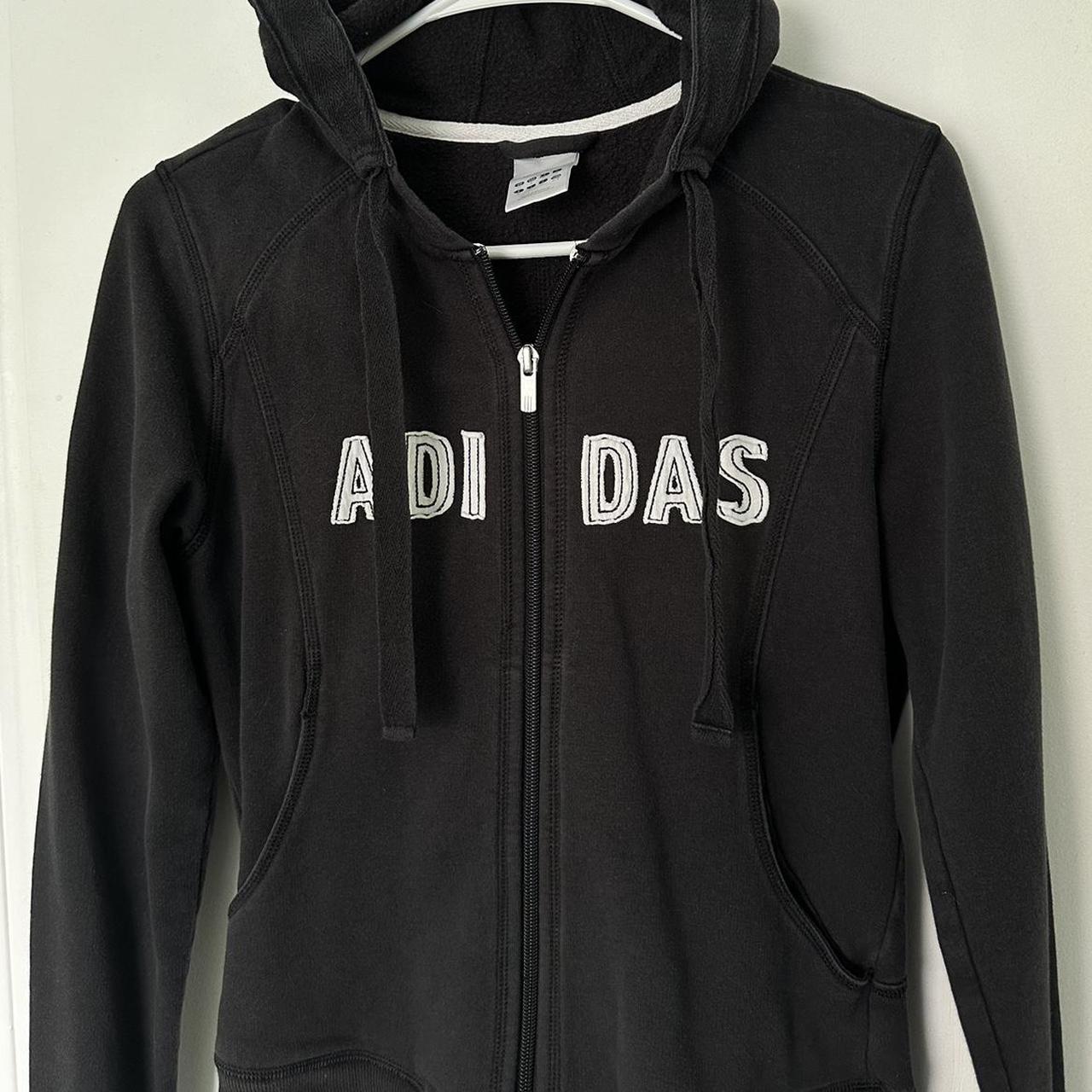 100% cotton adidas zip up hoodie with pockets super... - Depop