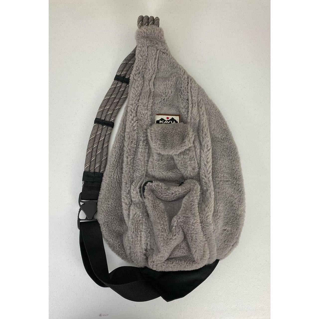 Kavu sherpa fleece rope sling backpack. Barely used... - Depop
