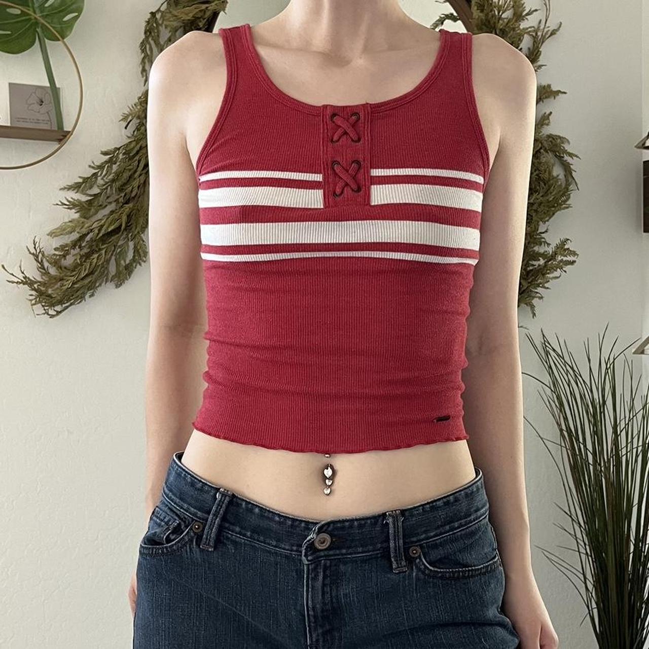 Hollister red crop top store