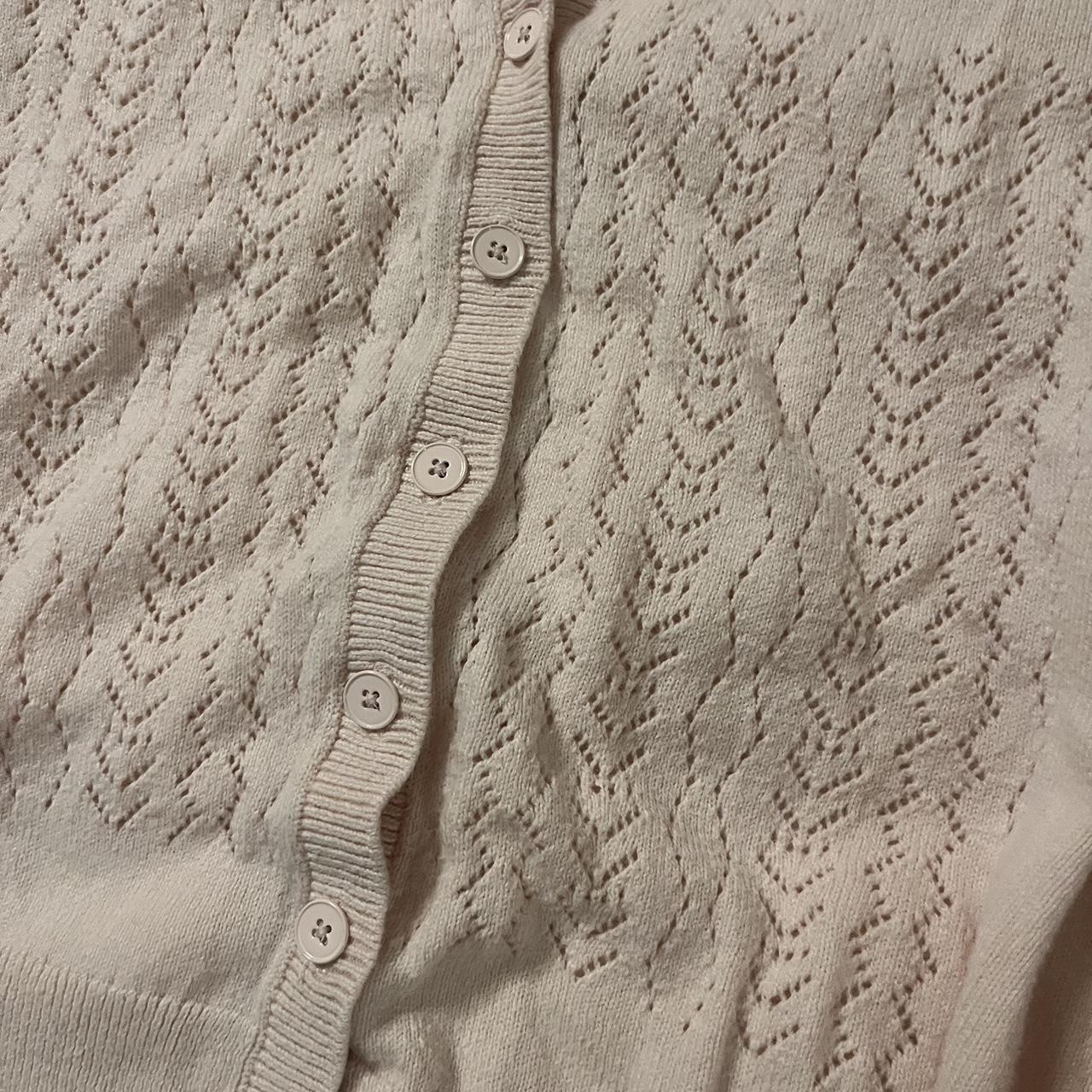 coquette cropped pink preppy cardigan in size XS... - Depop