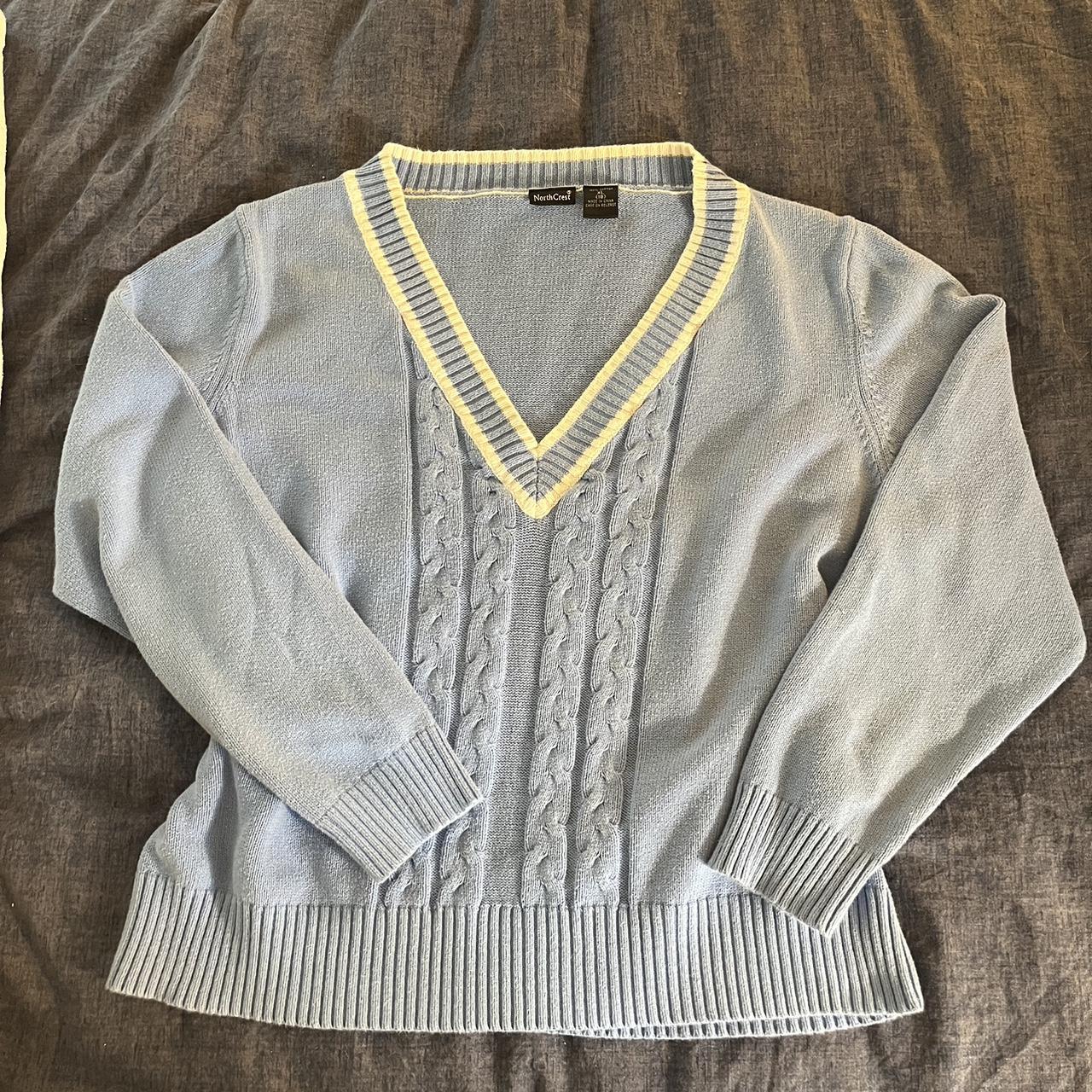 Preppy Royal blue v neck sweater No damage or... - Depop