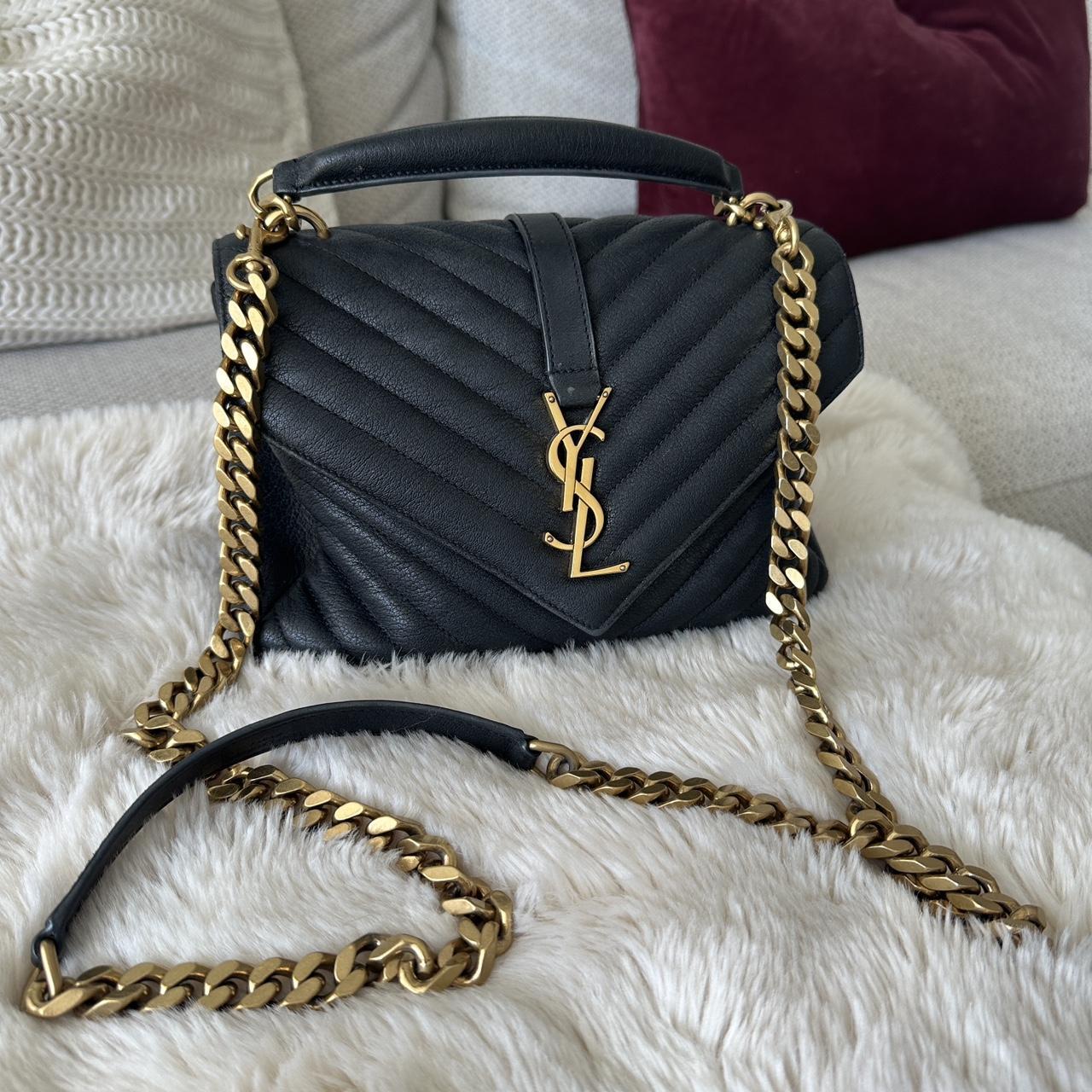 YSL COLLEGE MEDIUM IN QUILTED LEATHER Genuine YSL... - Depop