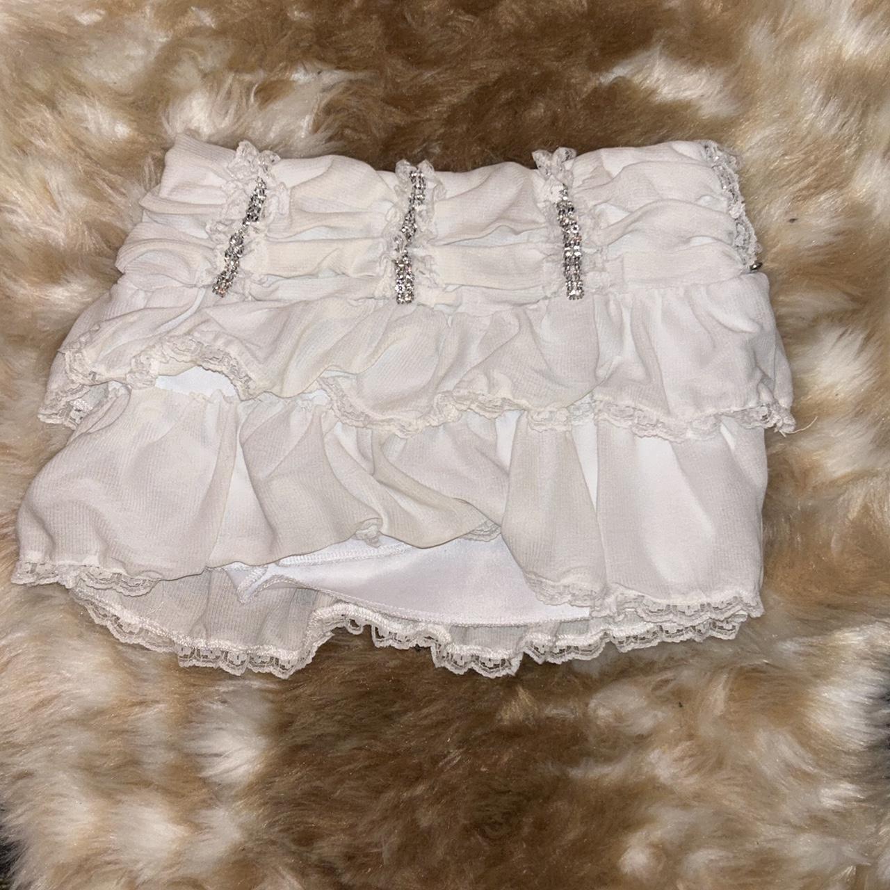 Mg y2k rave stripper bedazzled micro mini skirt... - Depop