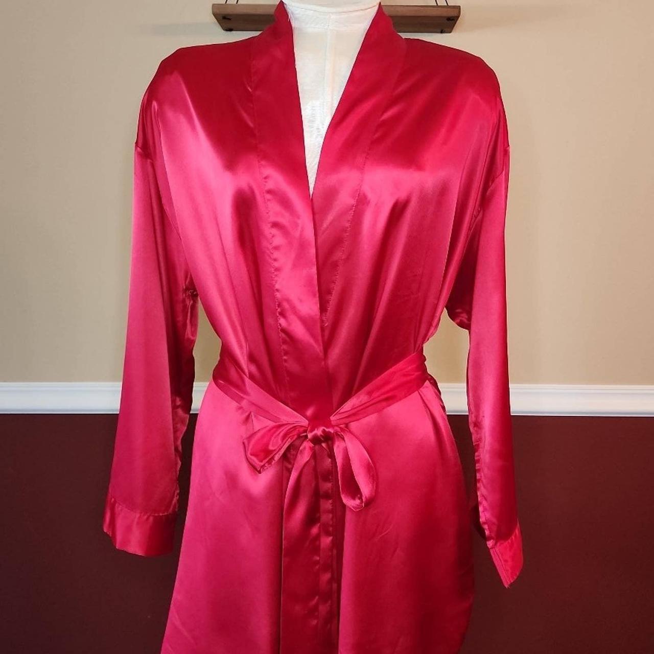 Victorias Secret Robe Size O/S Red Silky feel,... - Depop