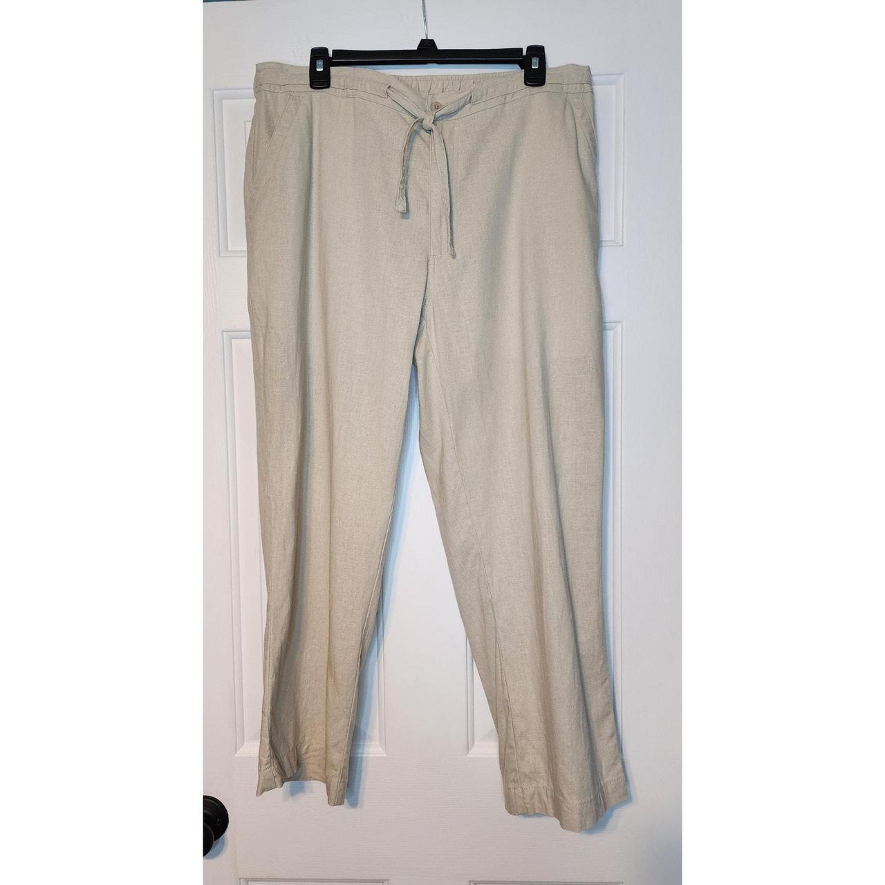 Cubavera Straight Leg Linen Blend Pant Lightweight... - Depop