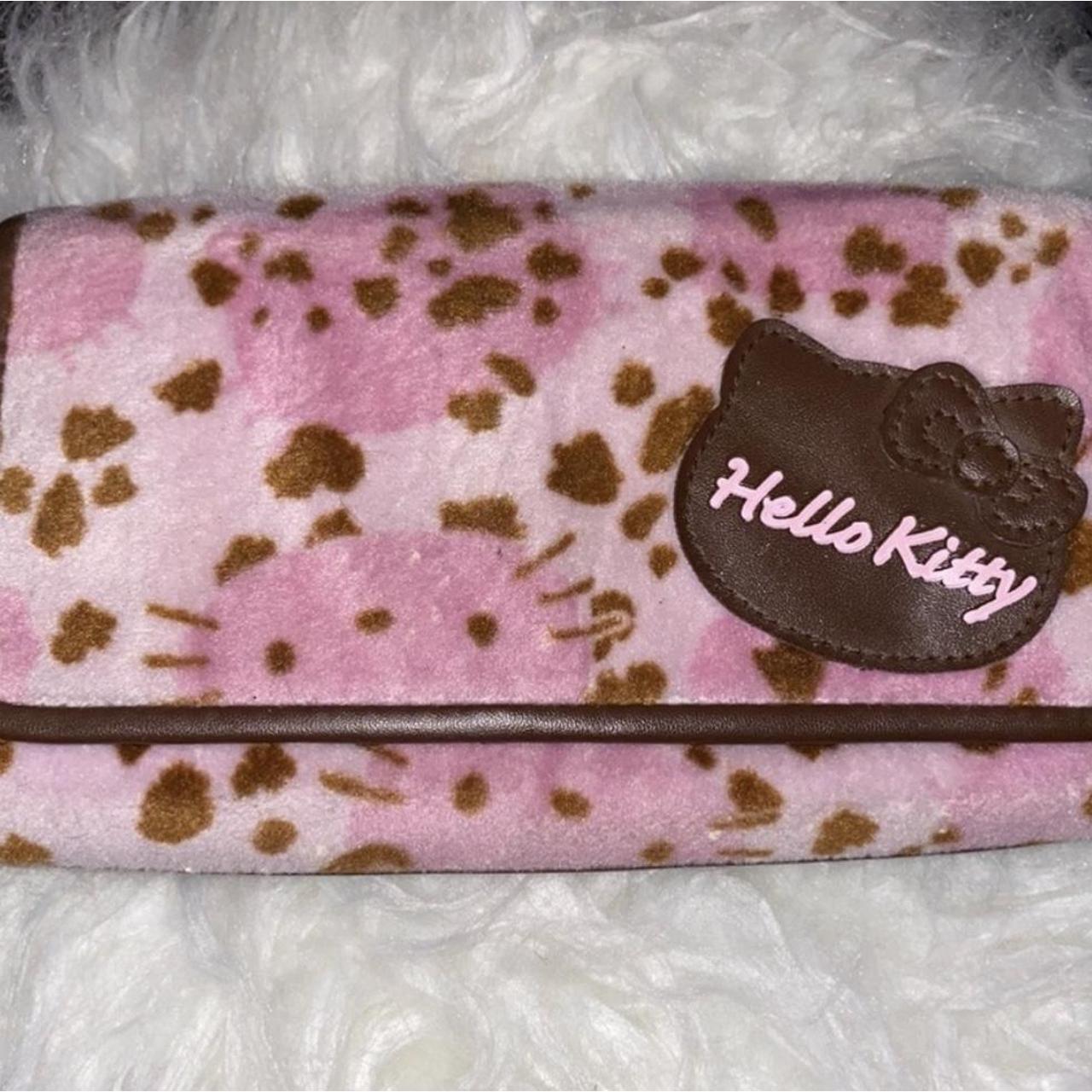 Brown hello kitty pink leopard wallet.... - Depop