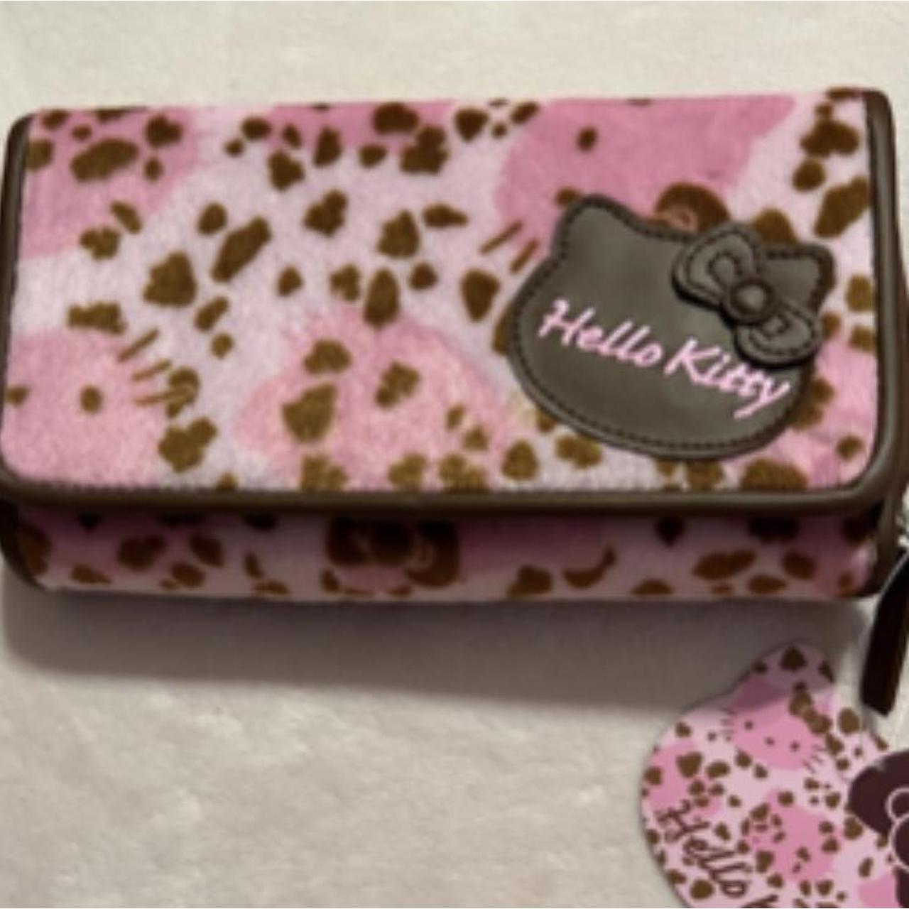 Brown hello kitty pink leopard wallet.... - Depop
