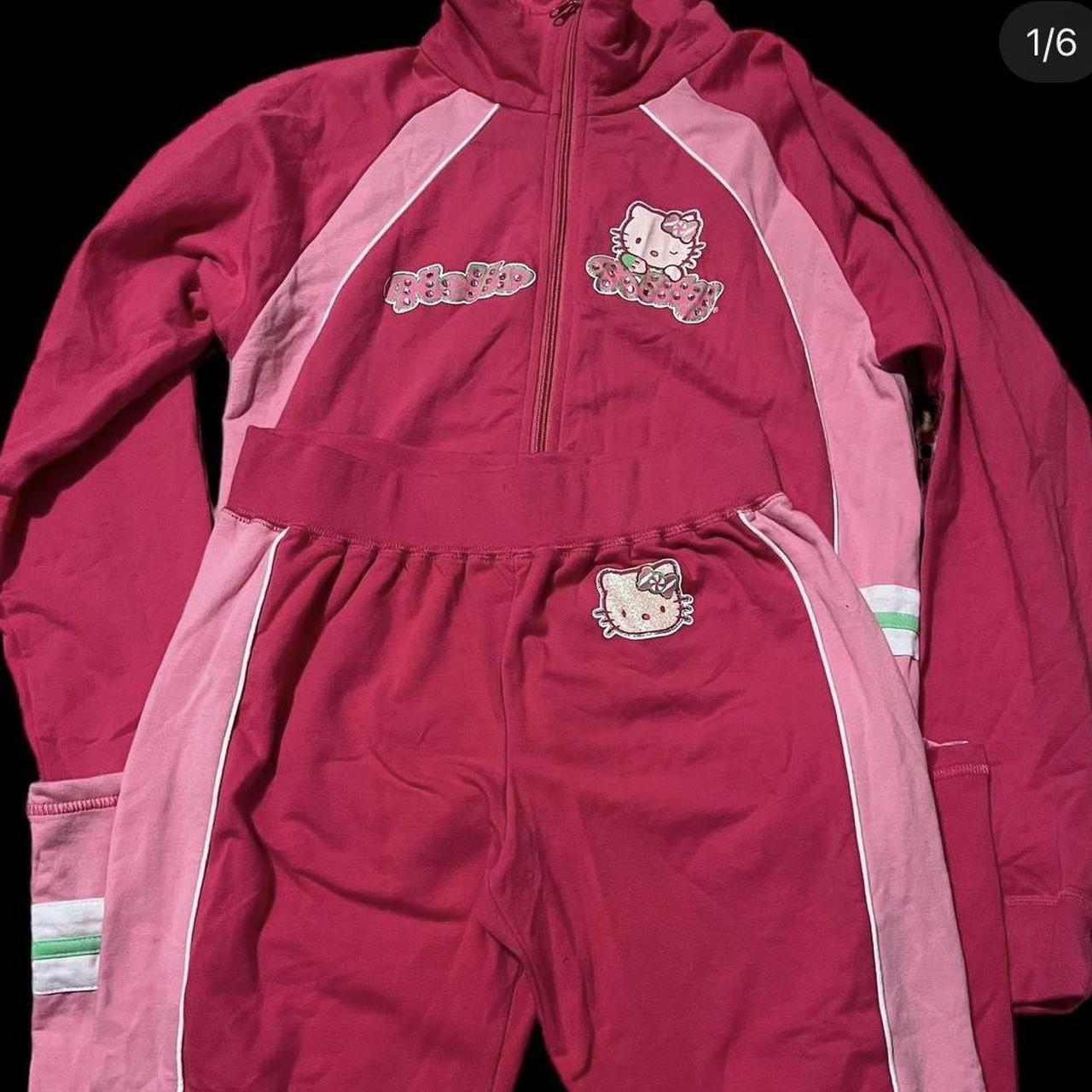 ISOO hello kitty hot pink track suit set (LIKE POST... - Depop