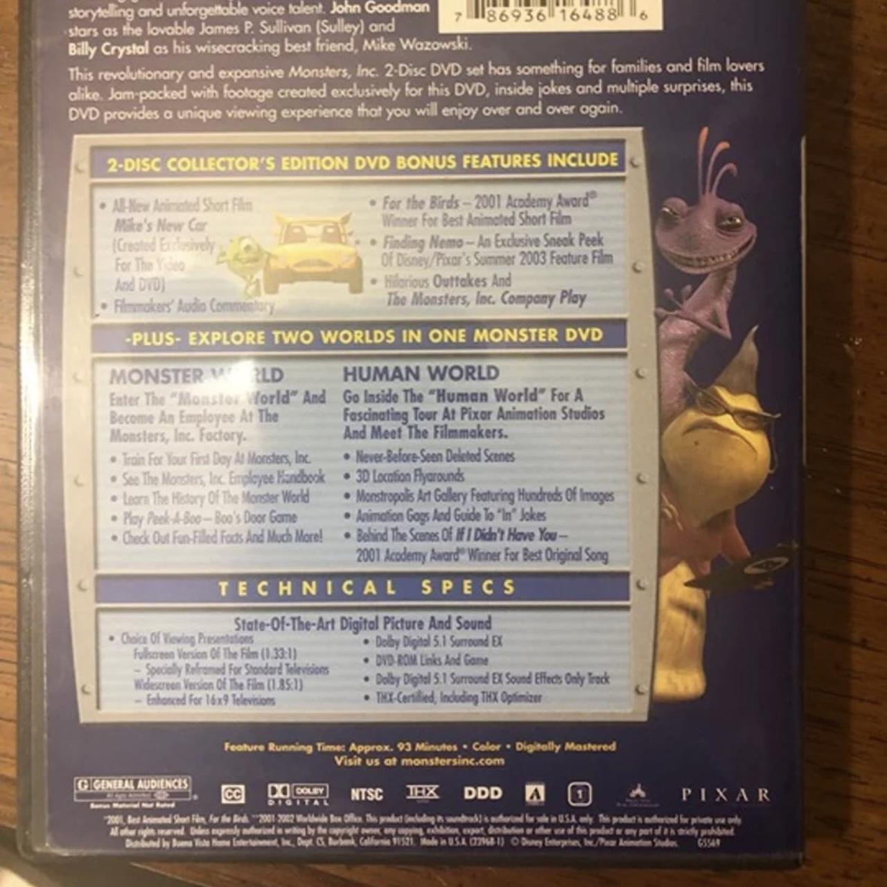 Disney Pixar Monsters Inc DVD #Disney #Pixar... | Depop