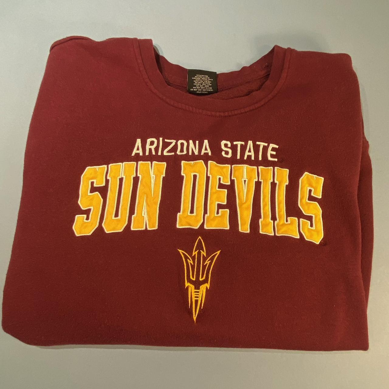 Arizona Men's Red and Yellow Jumper | Depop