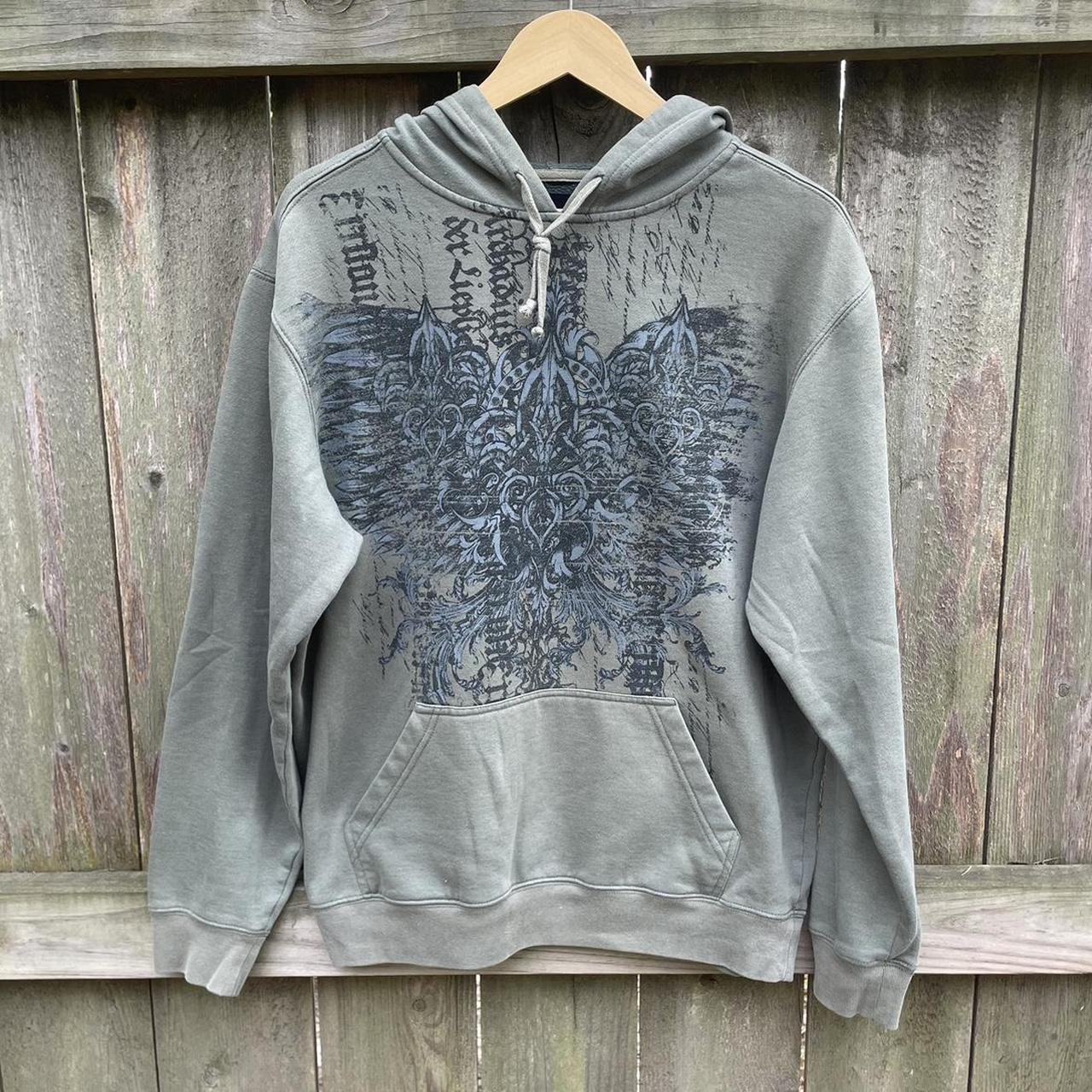 Y2K/Grunge Affliction Style 2000s Skate Hoodie, Size... - Depop