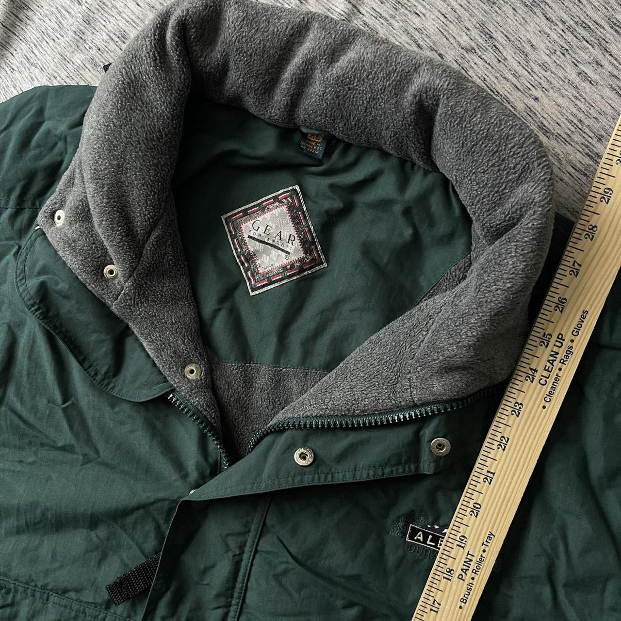 Forest green vintage anorak coat jacket with hoodie... | Depop