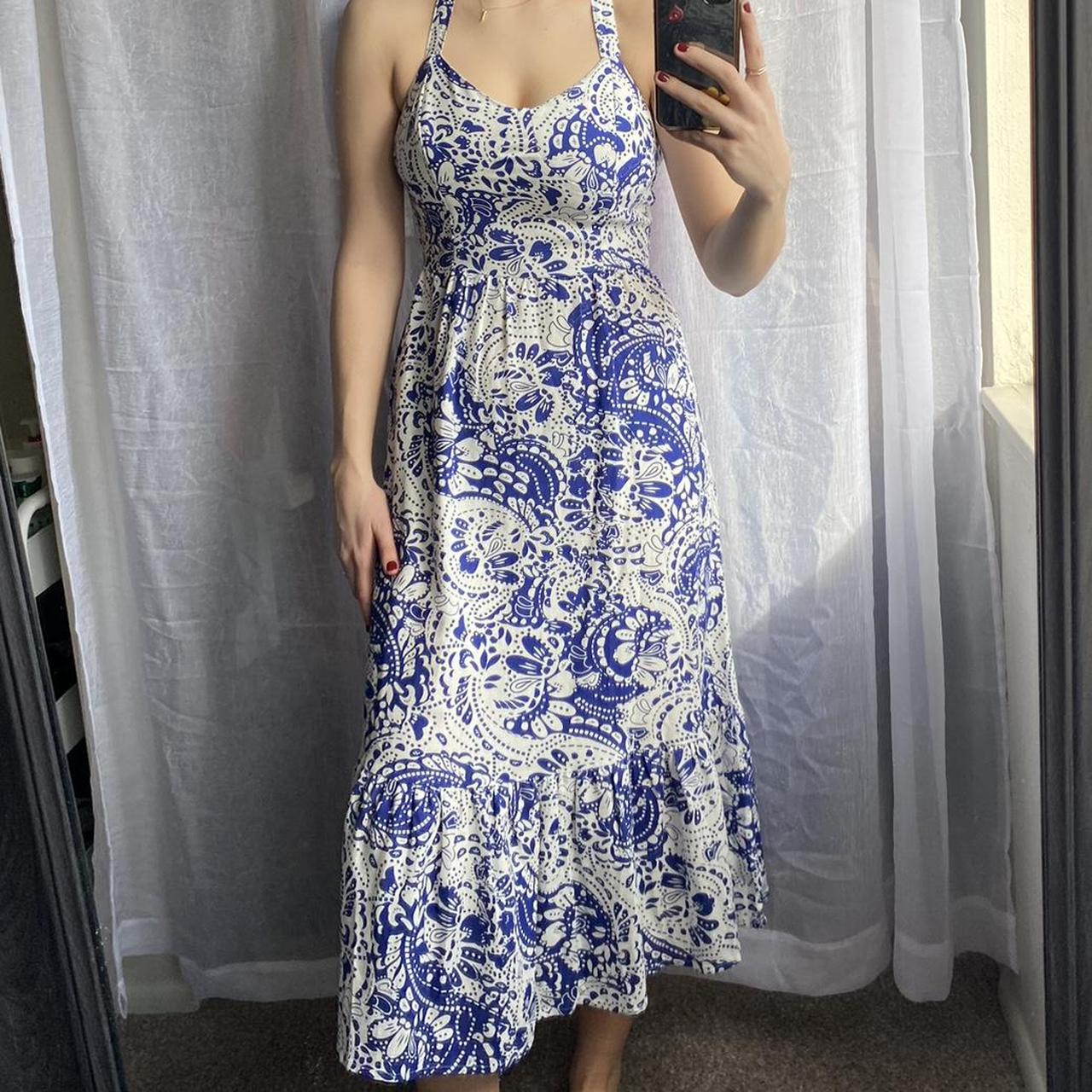 Jessica Simpson blue patterned sundress - Depop