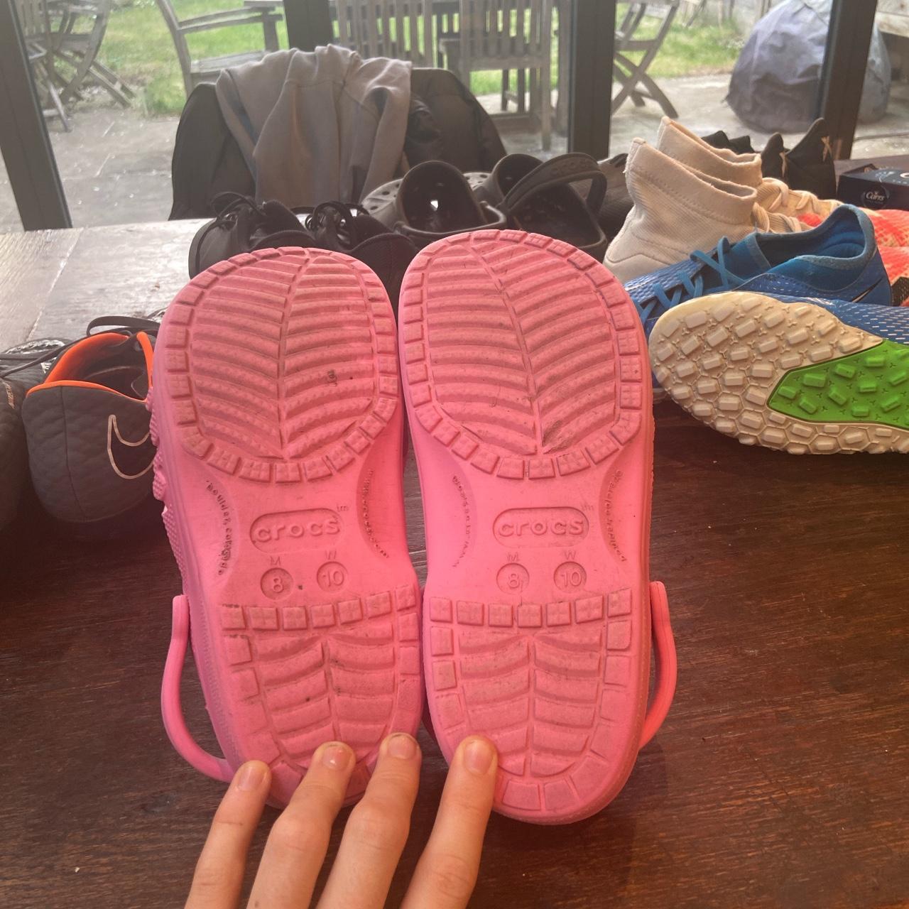 Pink crocs - worn but still good condition - Depop