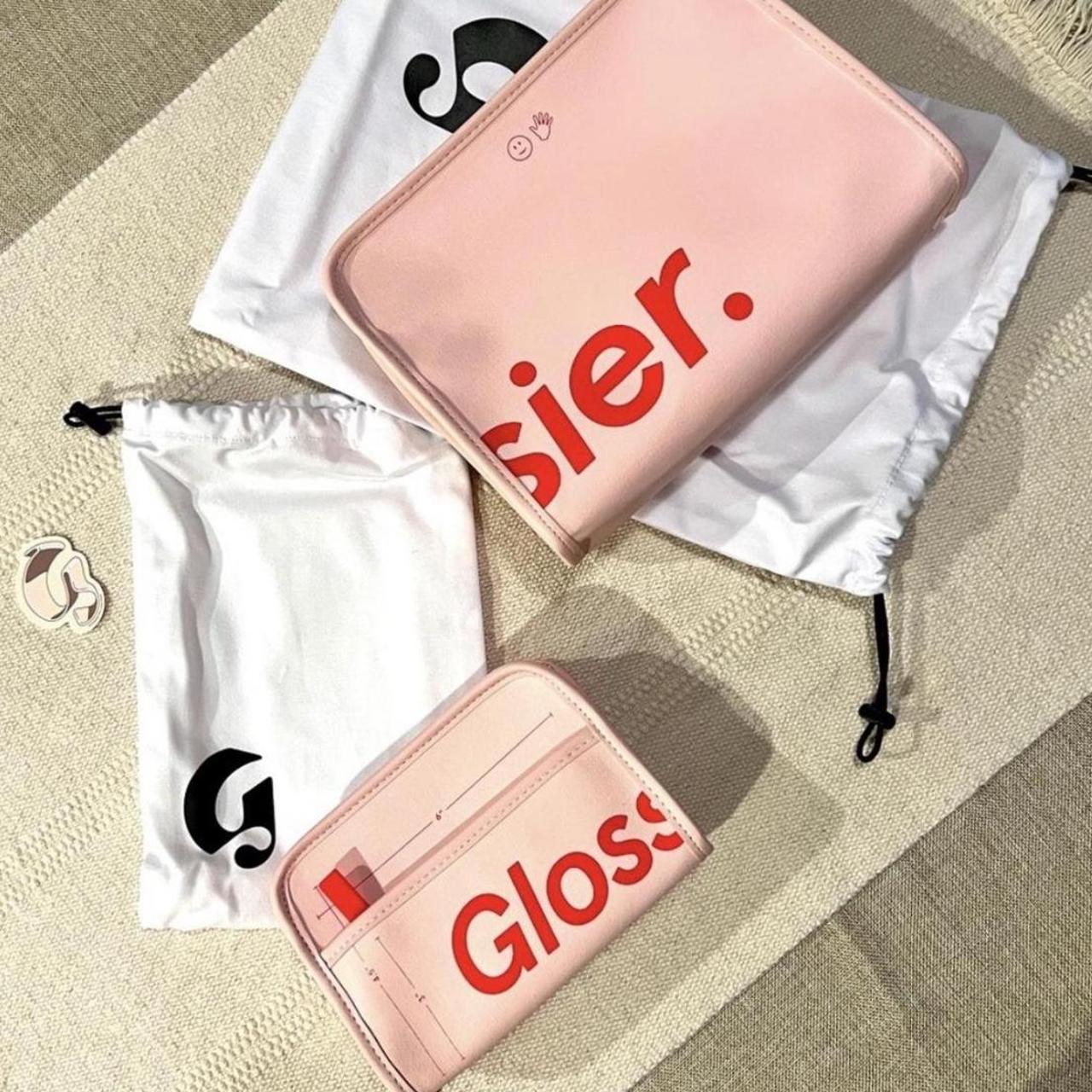 GLOSSIER FULL SIZE & MINI BEAUTY BAG comes with... - Depop