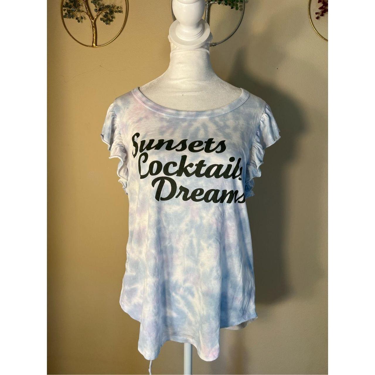 Chaser Blue White Pink Tie Dye Sunsets Cocktails... - Depop