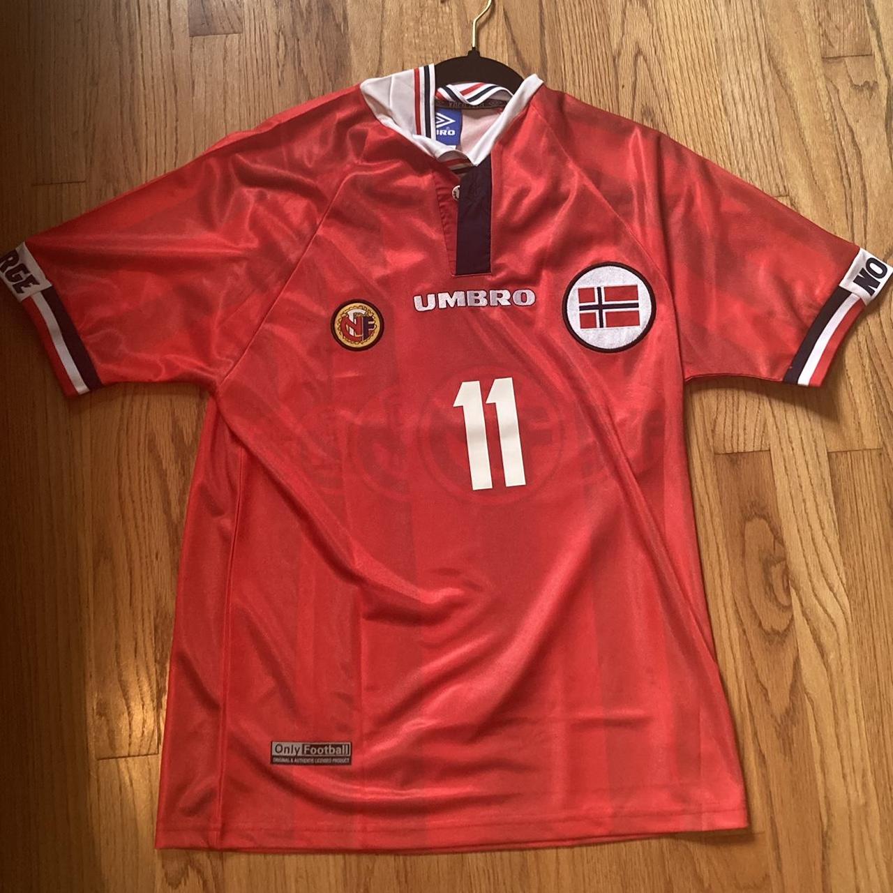 Umbro Men's Red Shirt | Depop