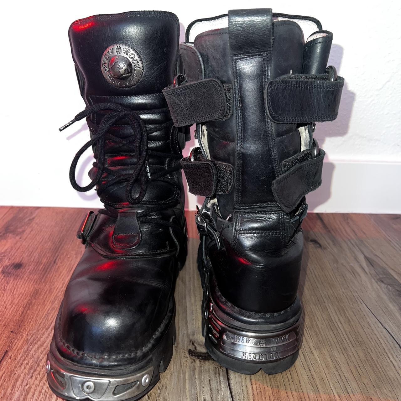 NEW ROCK BOOT BLACK REACTOR WITH LACES SIZE MEN 43... - Depop