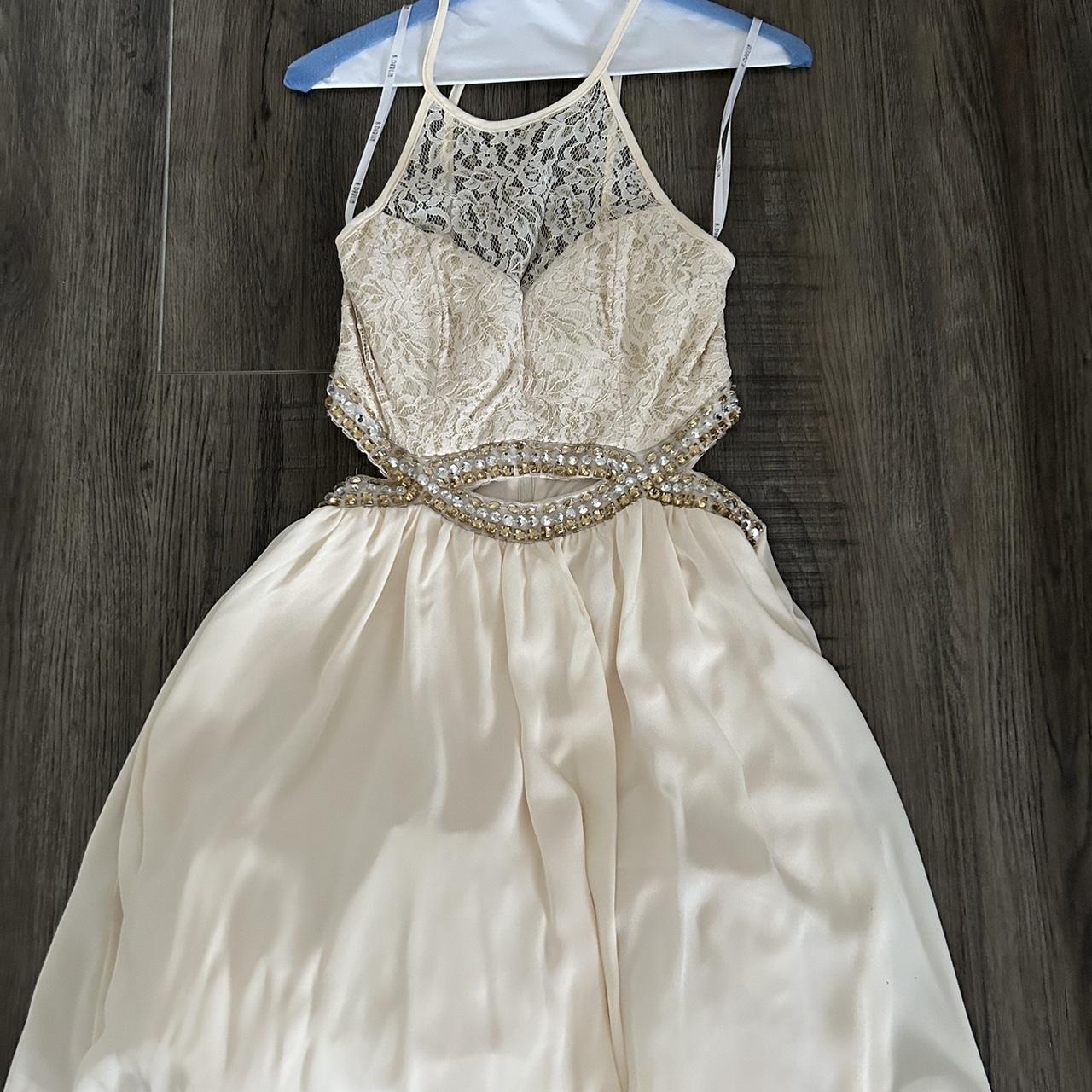 Free shipping ! B Darlin cream formal mini dress.... - Depop