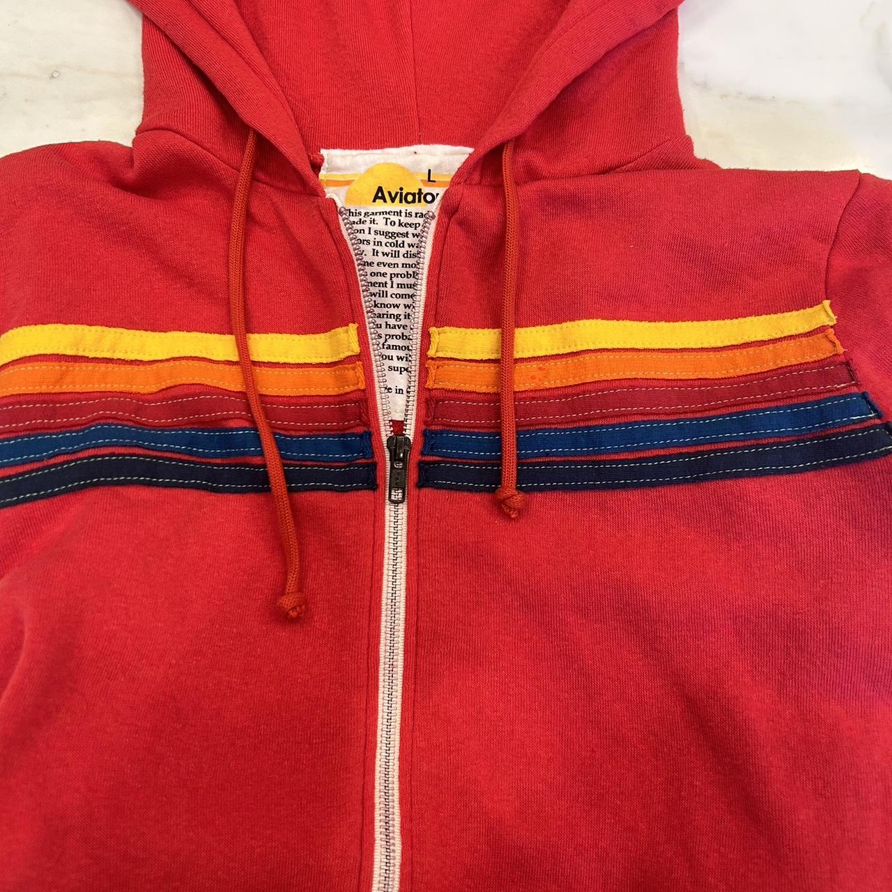 aviator nation zipup red large womans mens preppy... - Depop