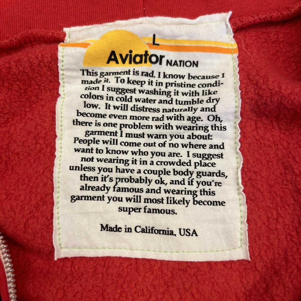 aviator nation zipup red large womans mens preppy... - Depop