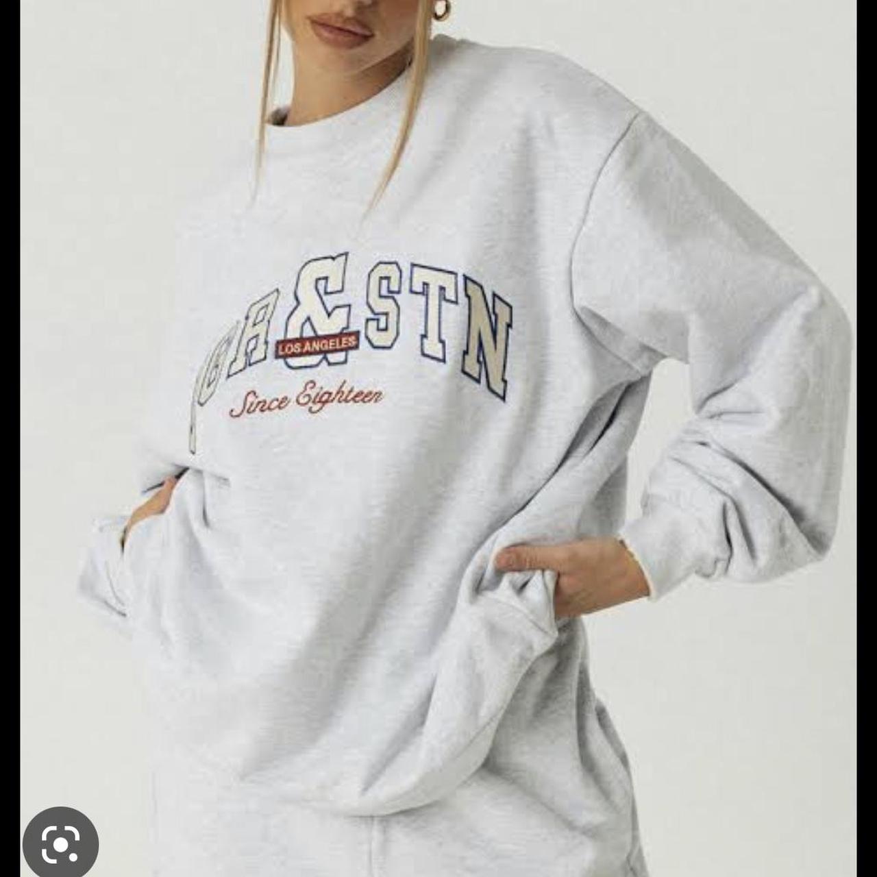 Jagger and stone grey crewneck Size 6 Oversized... - Depop